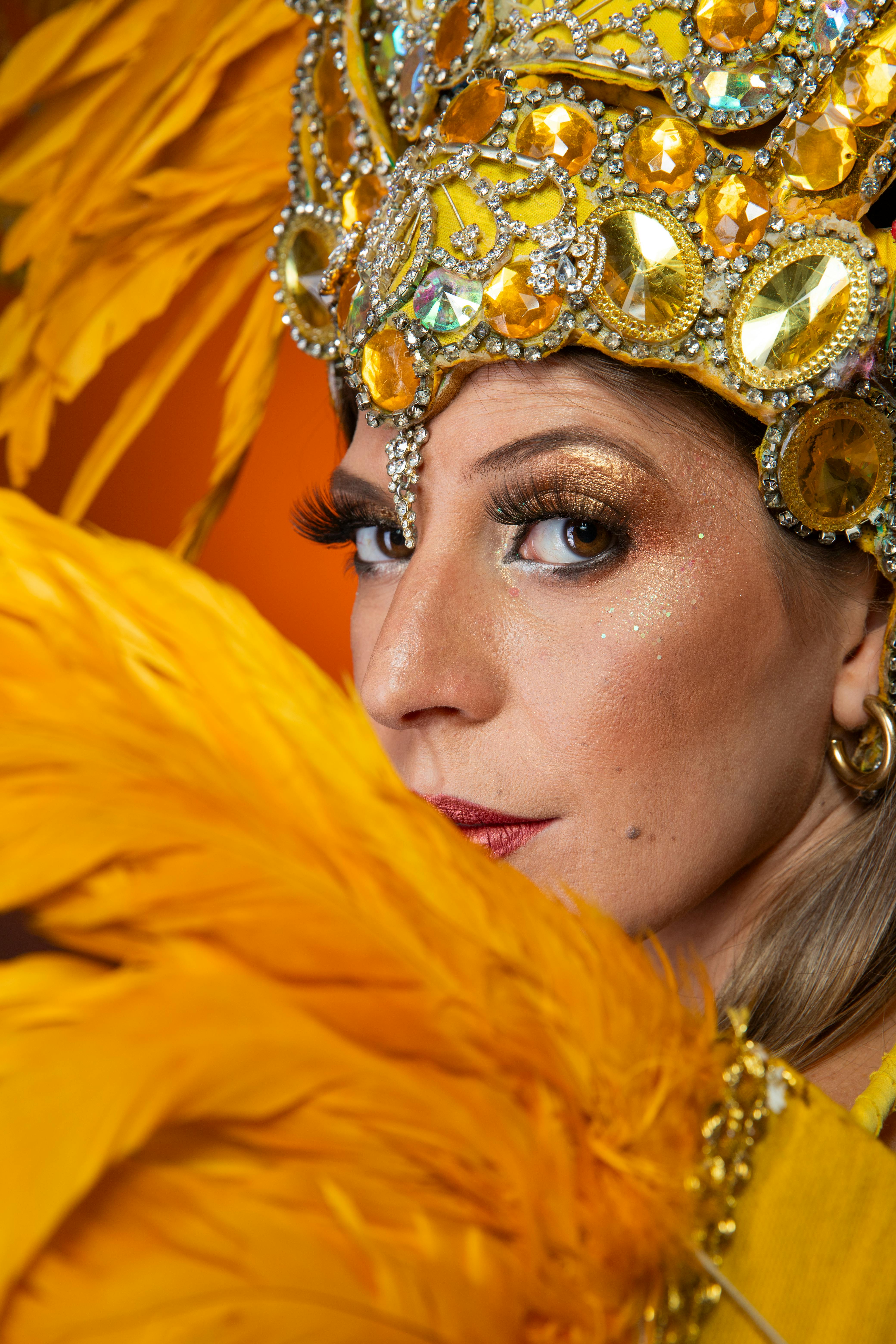 Face of Woman in Carnival Crown · Free Stock Photo