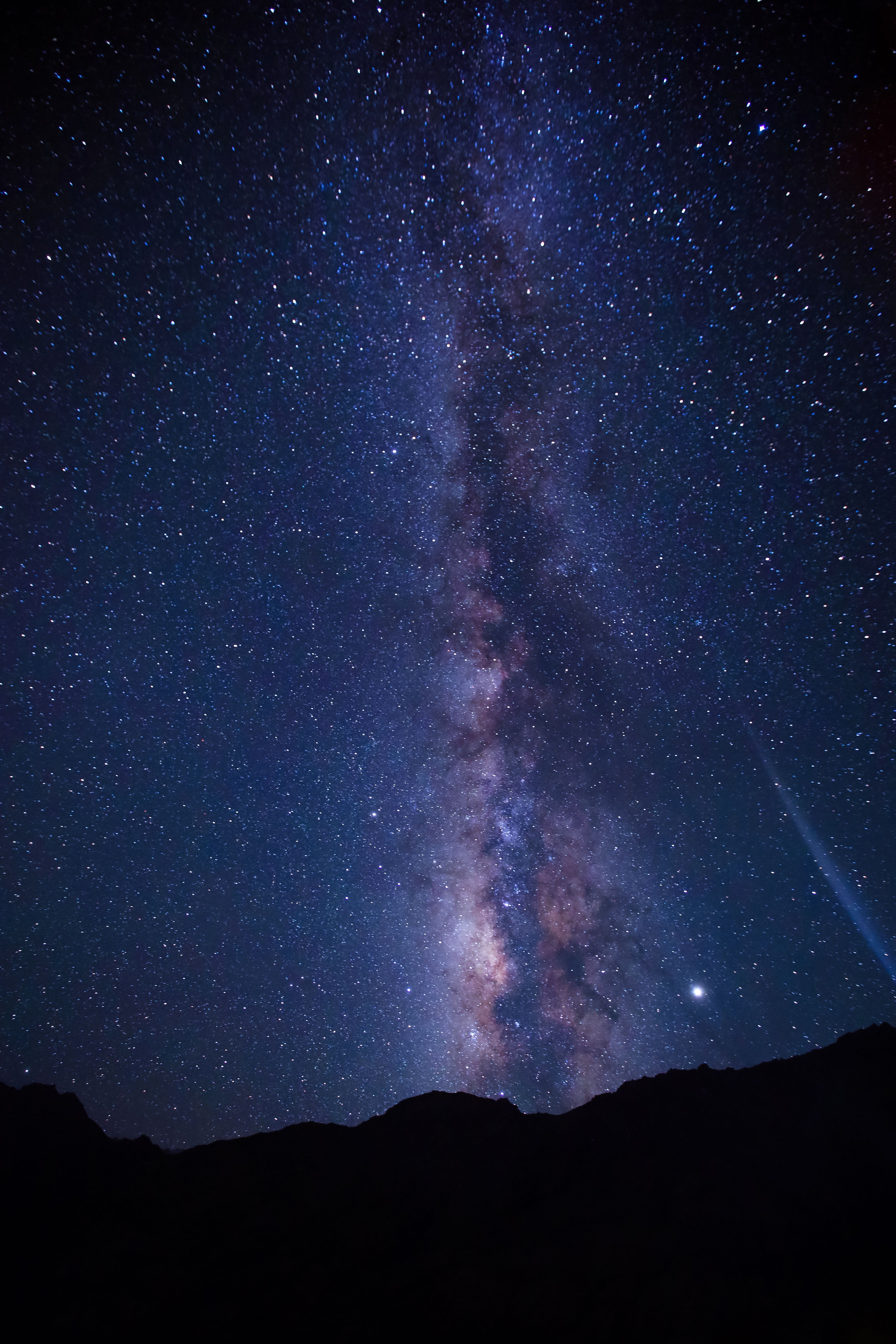 Man Looking at Stars at Night with Flashlight · Free Stock Photo
