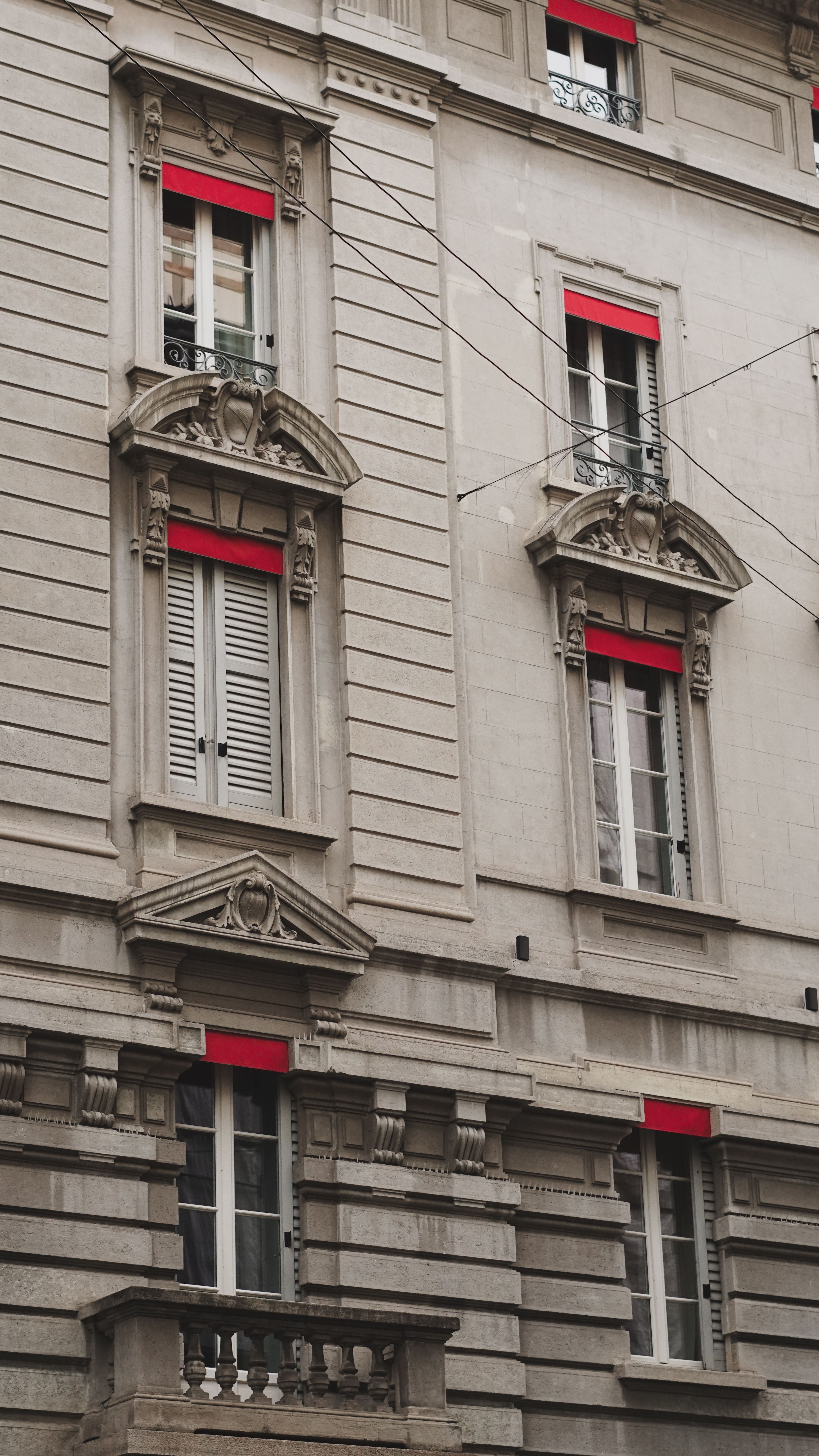 A building with red curtains on it · Free Stock Photo