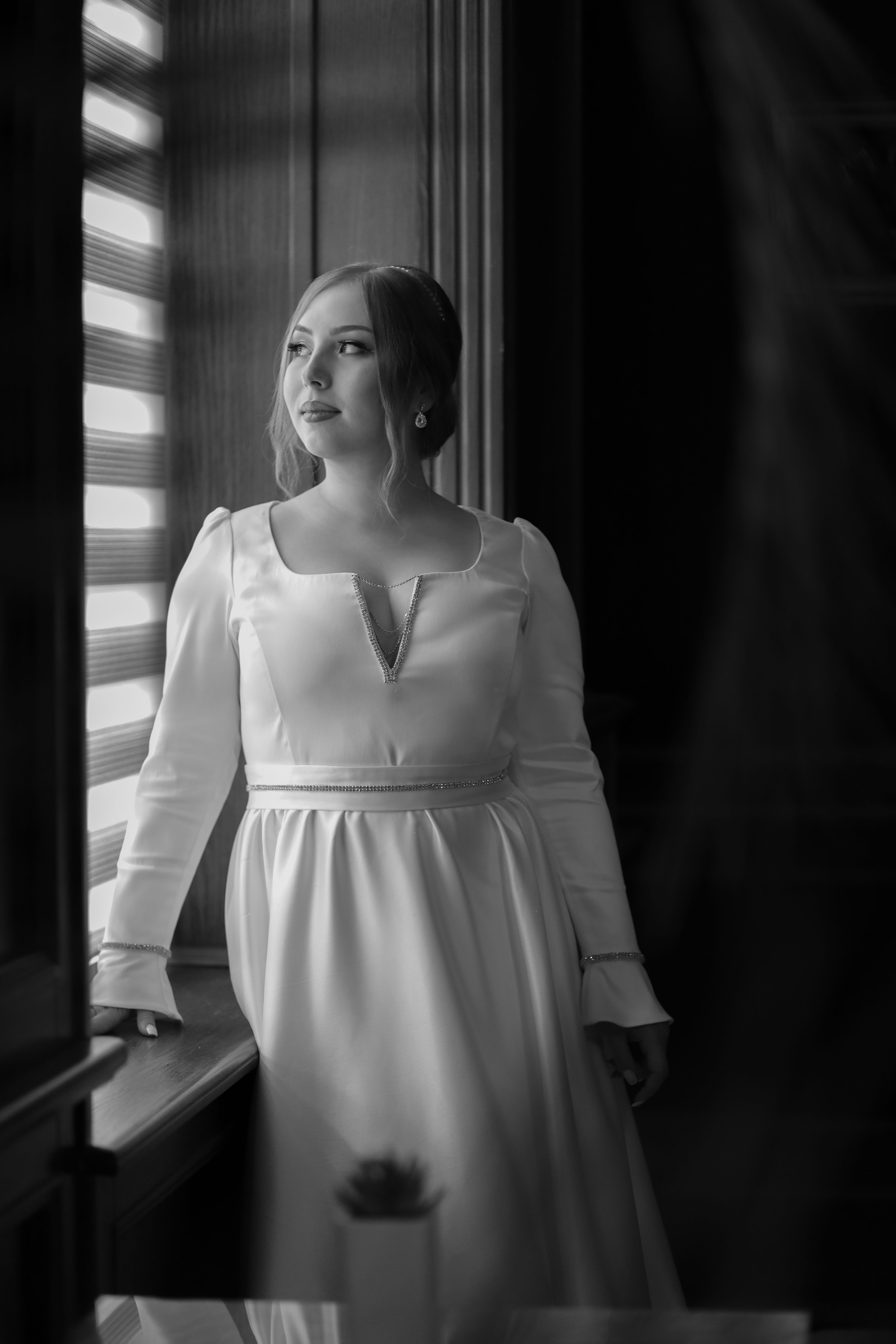 Cute Bride Standing by the Window · Free Stock Photo