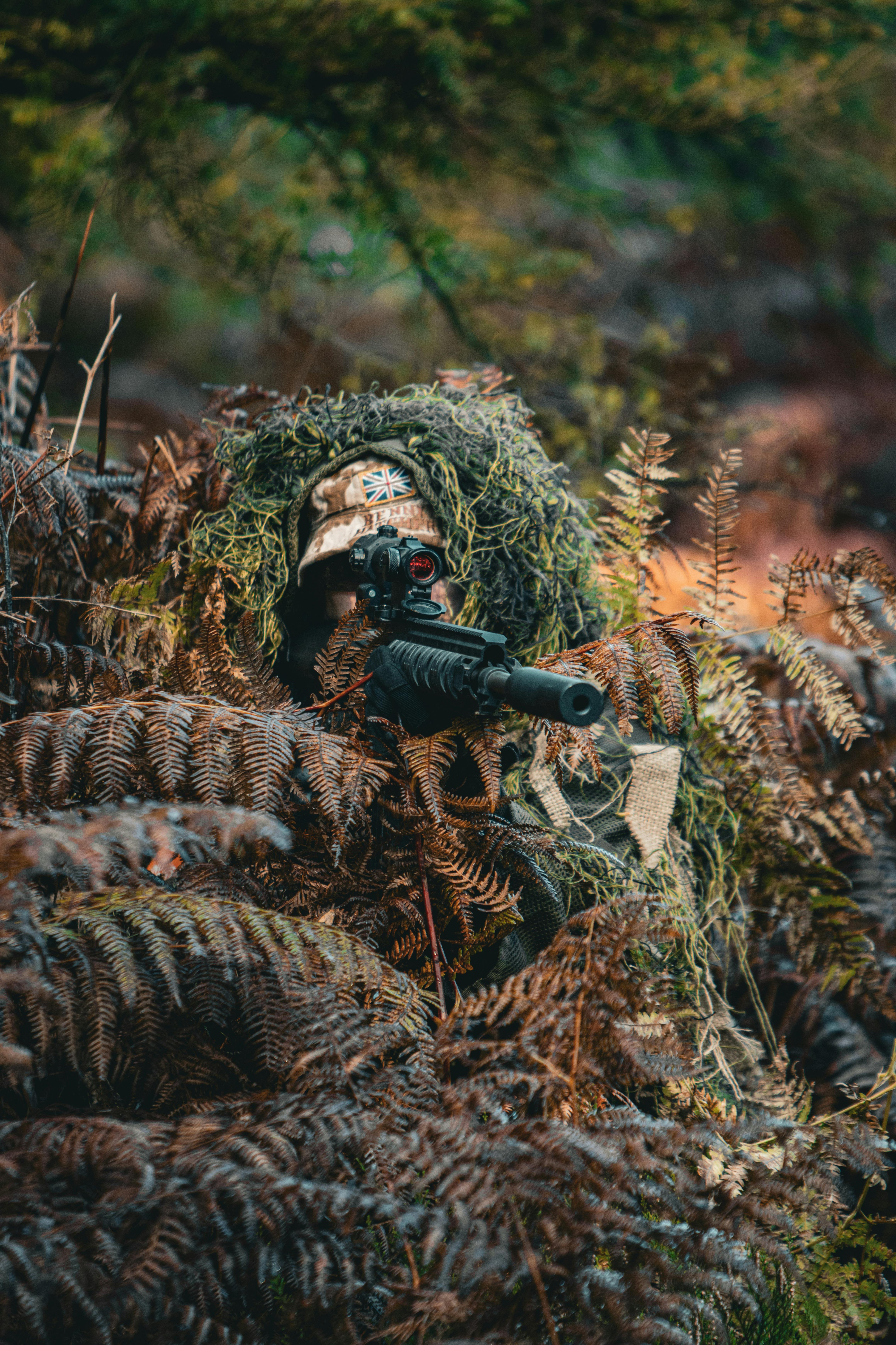 Photo gratuite de arme, armée, buteur, caché, camouflage, ciblage ...