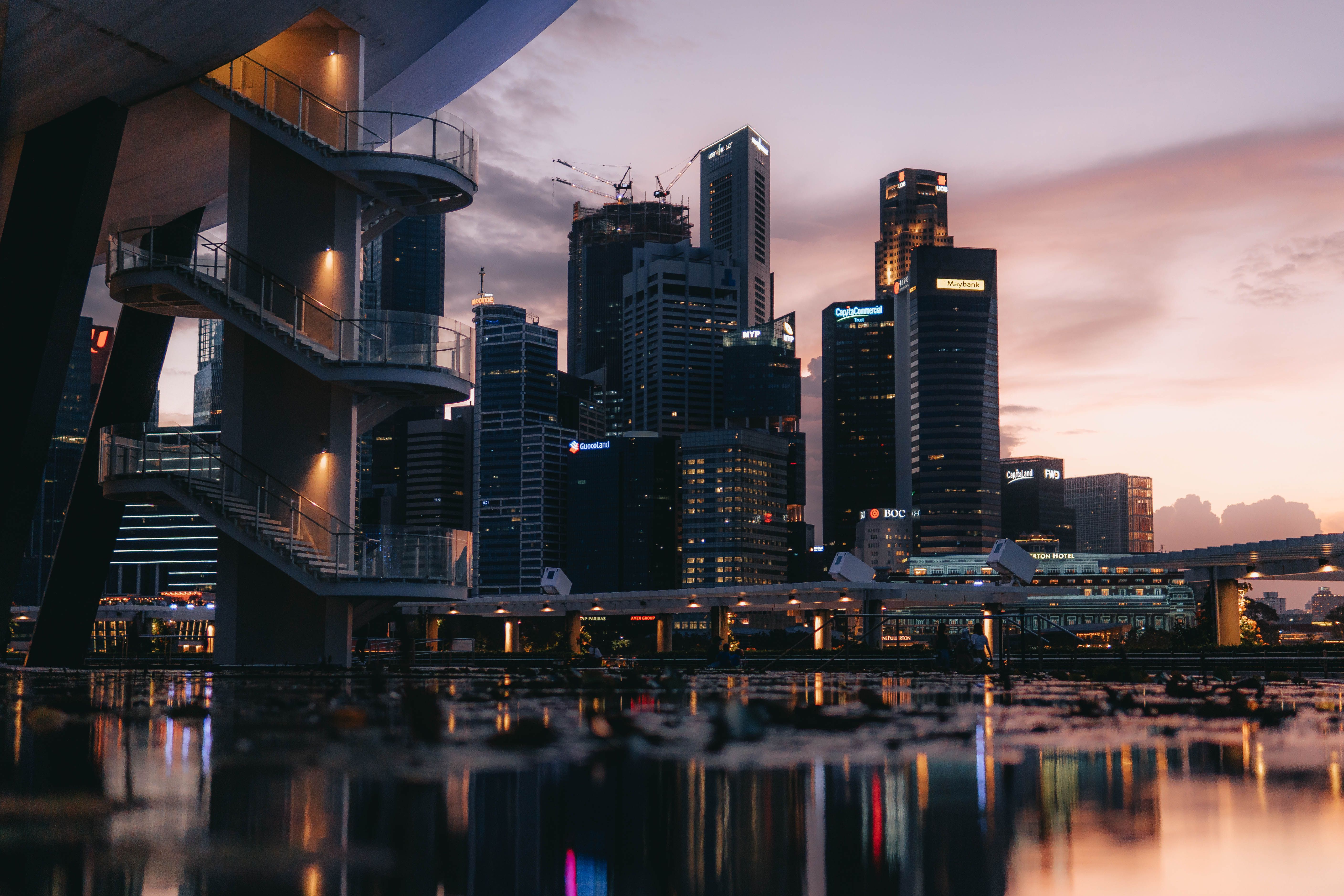 Skyline of a Modern City at Sunset · Free Stock Photo