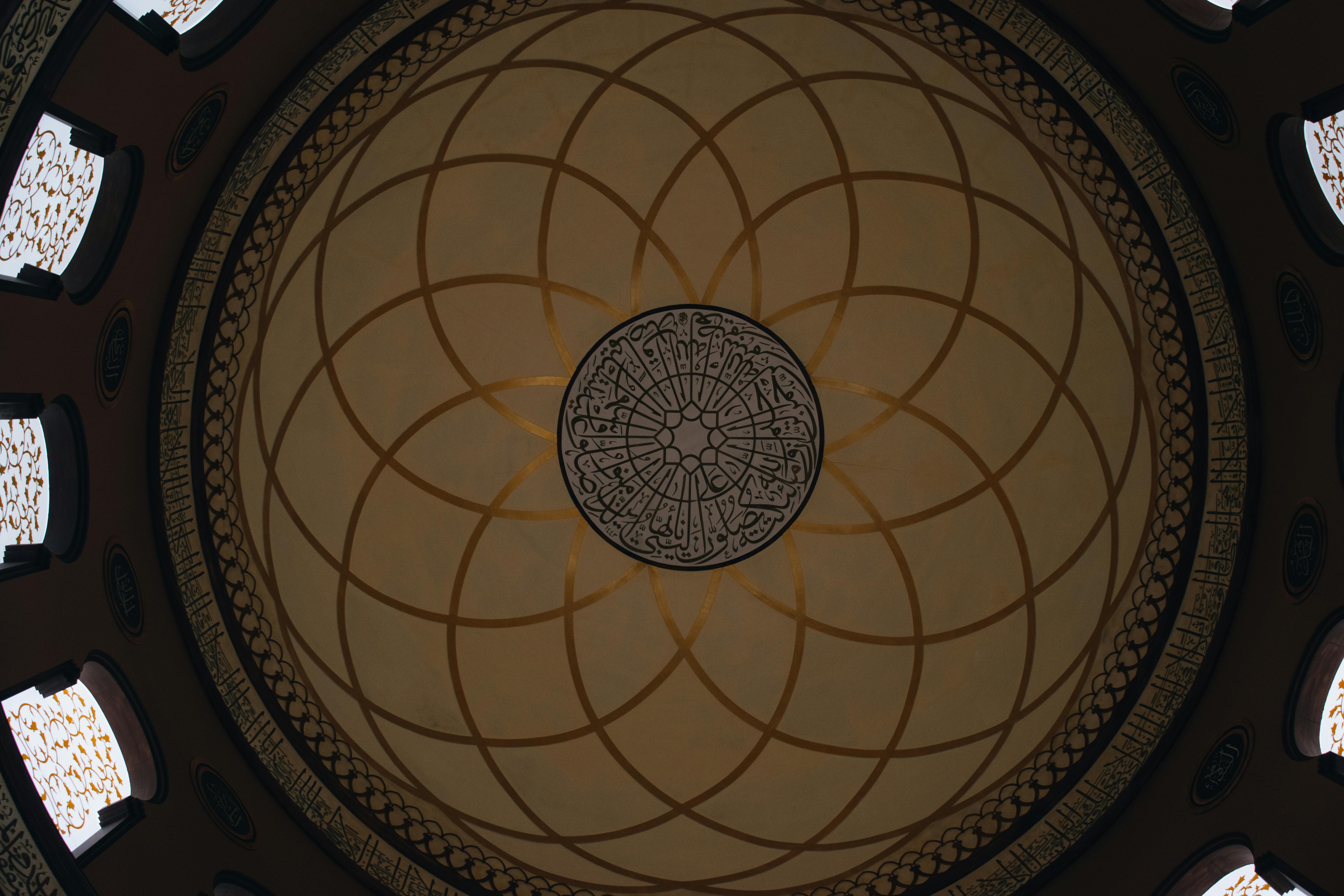 Ornamented Dome Ceiling in Mosque · Free Stock Photo
