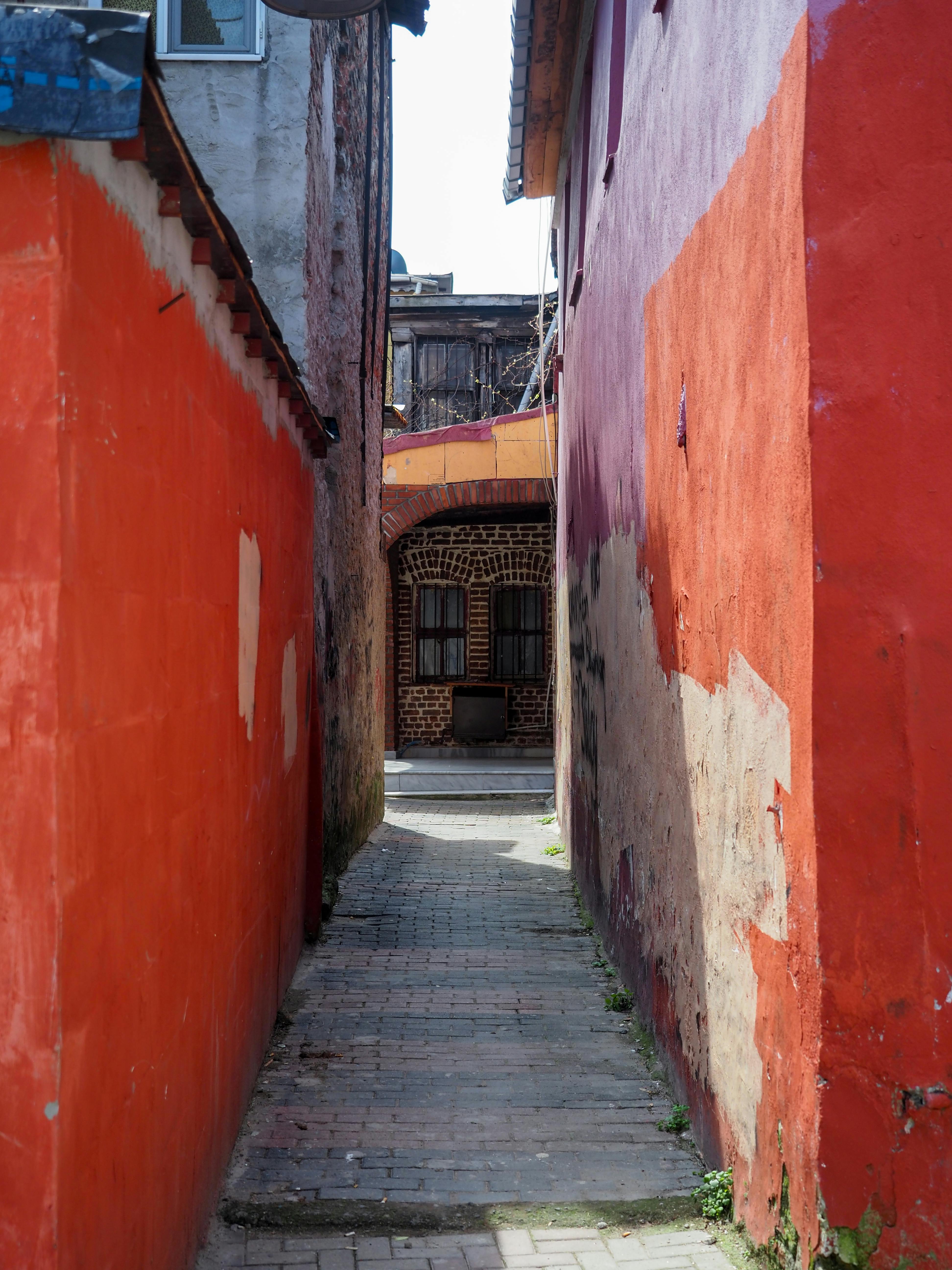A Narrow Walkway Between Houses · Free Stock Photo
