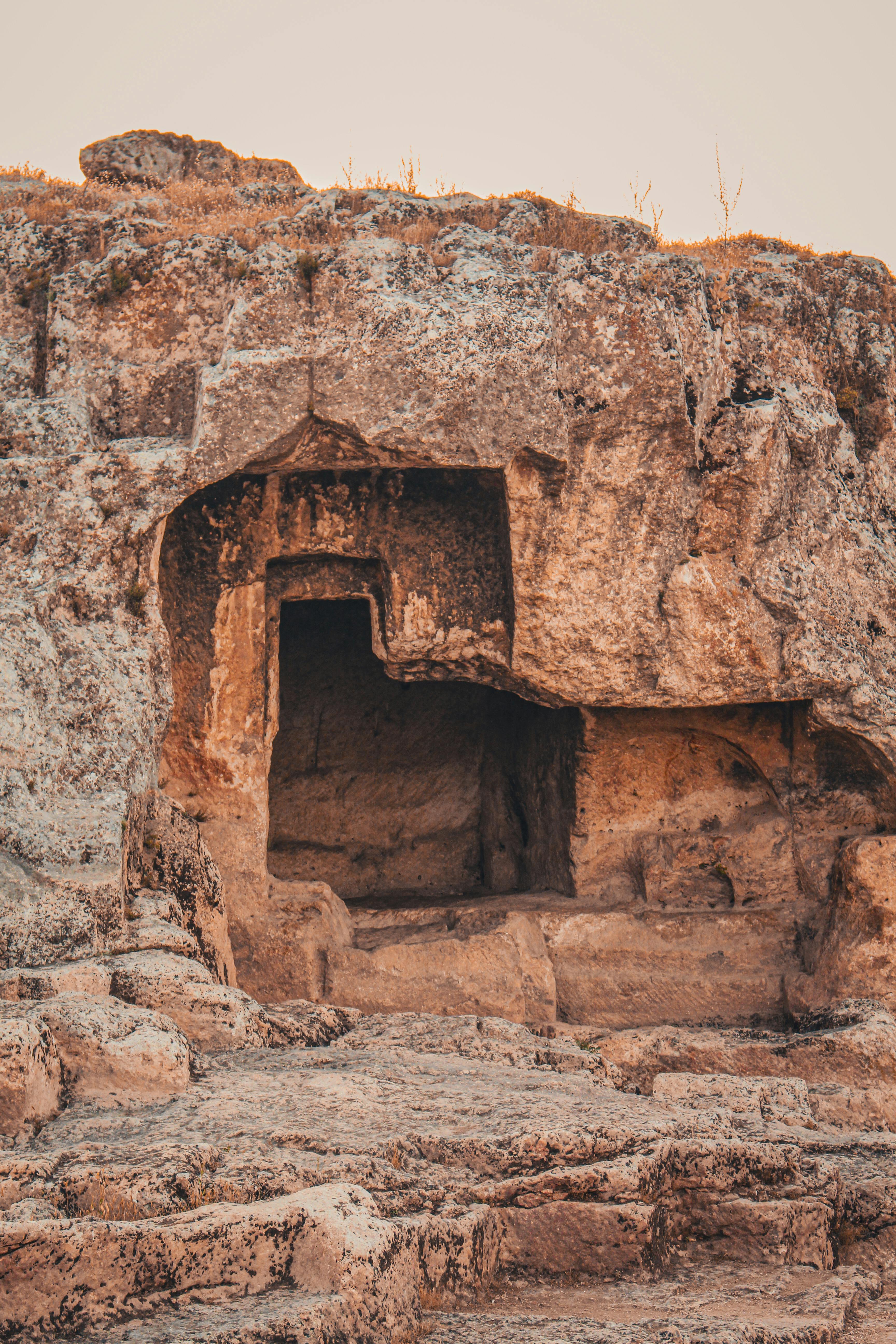 Entrance Carved in Rocks · Free Stock Photo
