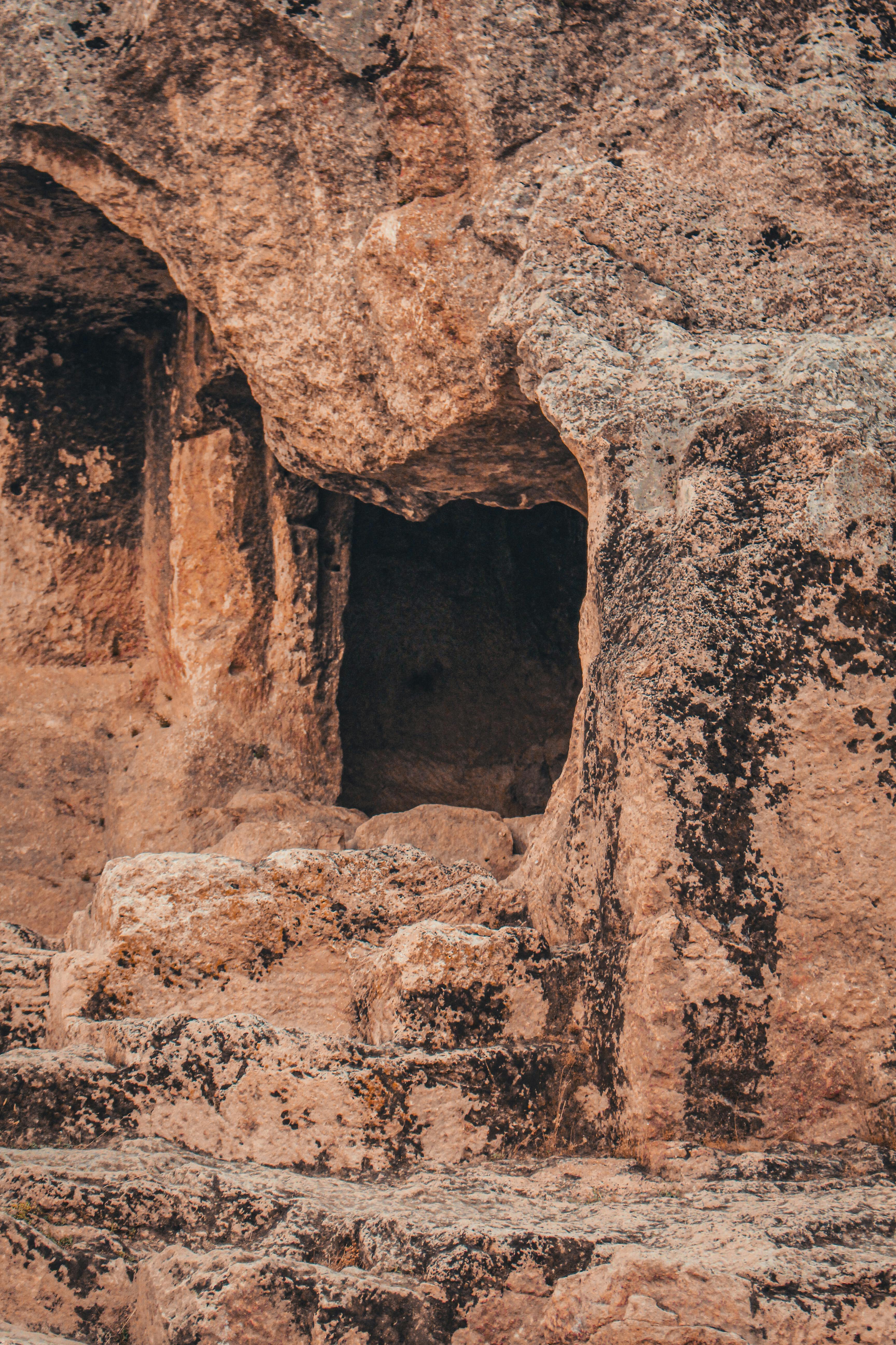 Entrance Carved in Barren Rock · Free Stock Photo
