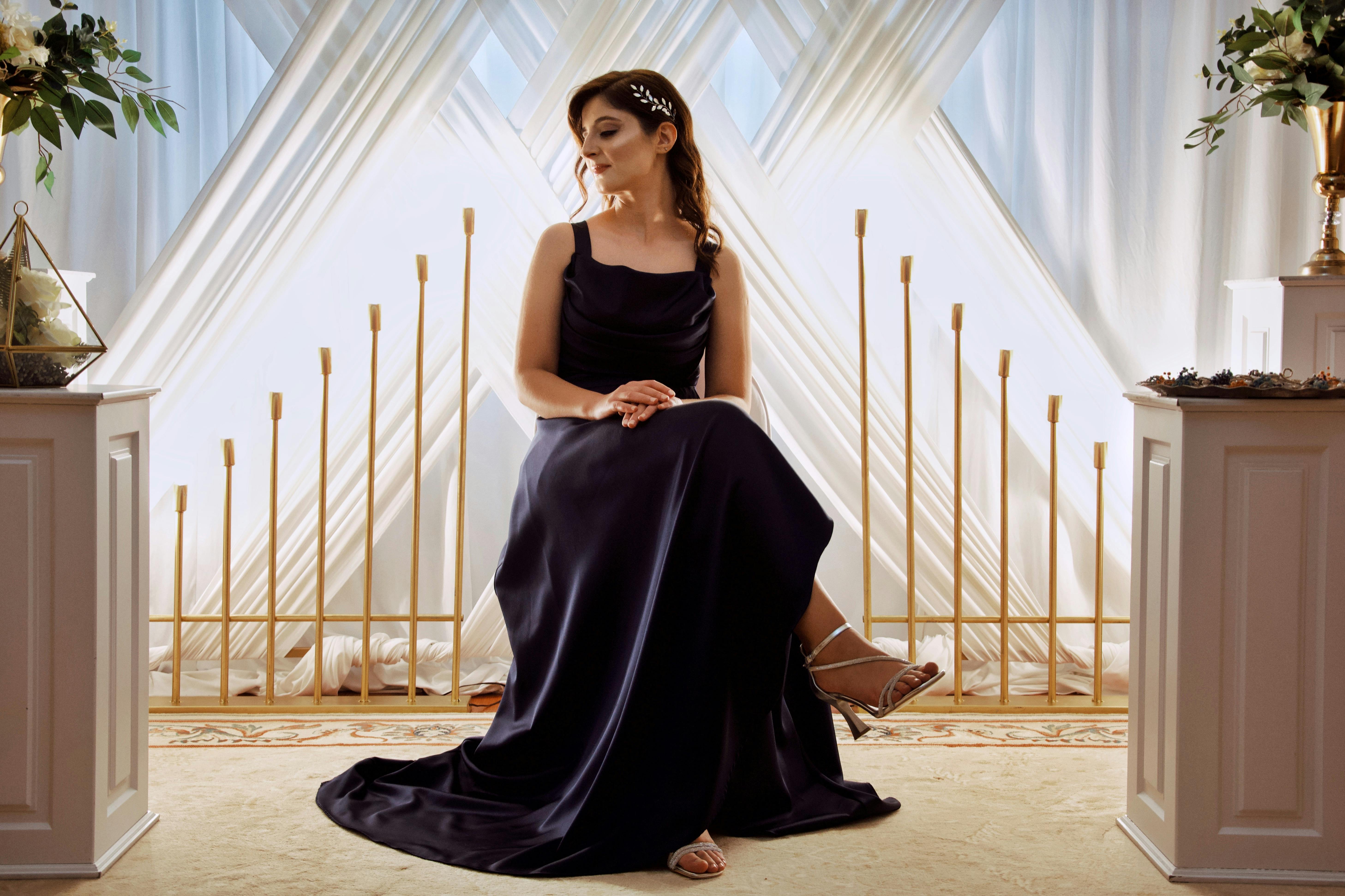 Bride Sitting in Dress · Free Stock Photo