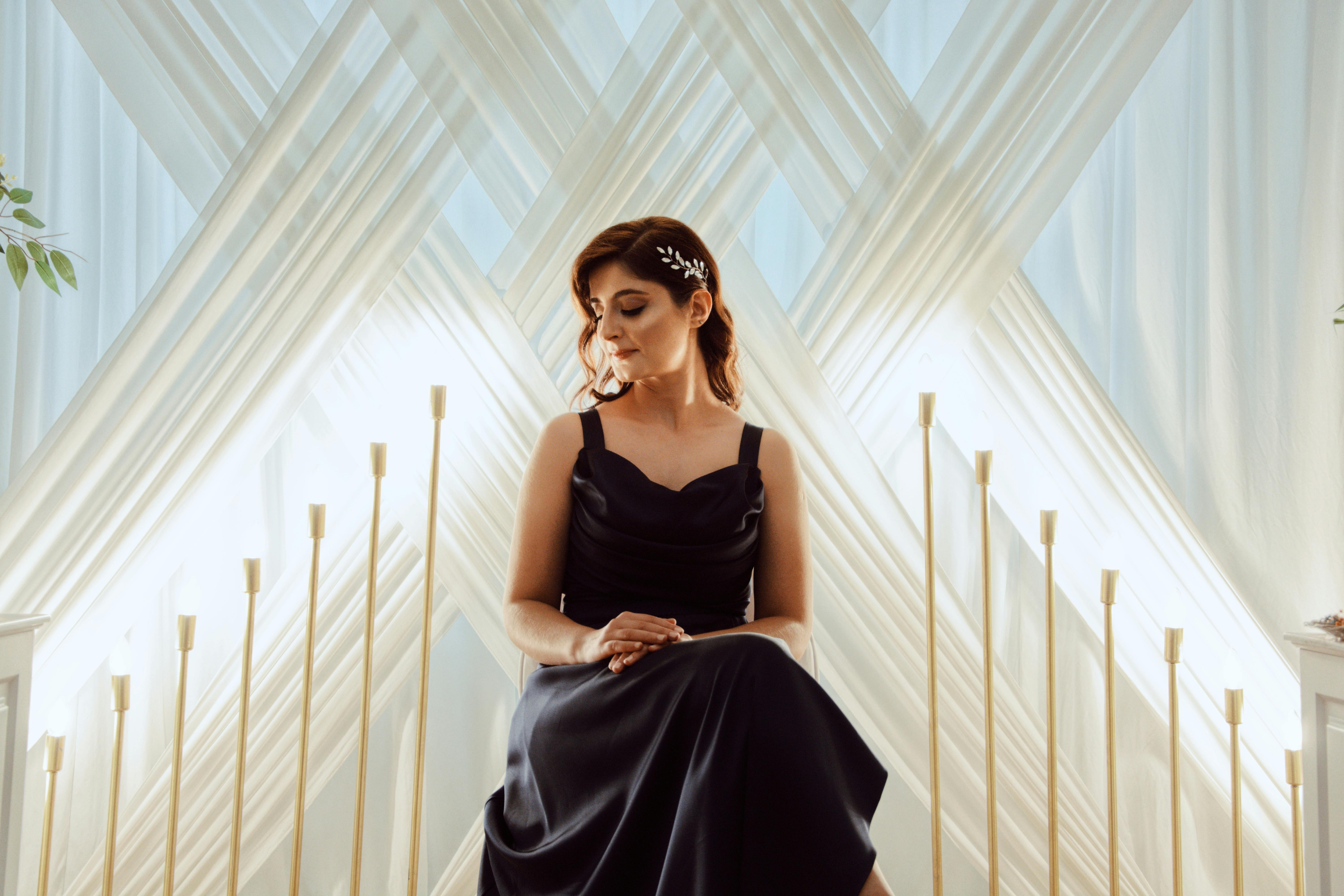 Portrait of Bride Sitting in Dress · Free Stock Photo