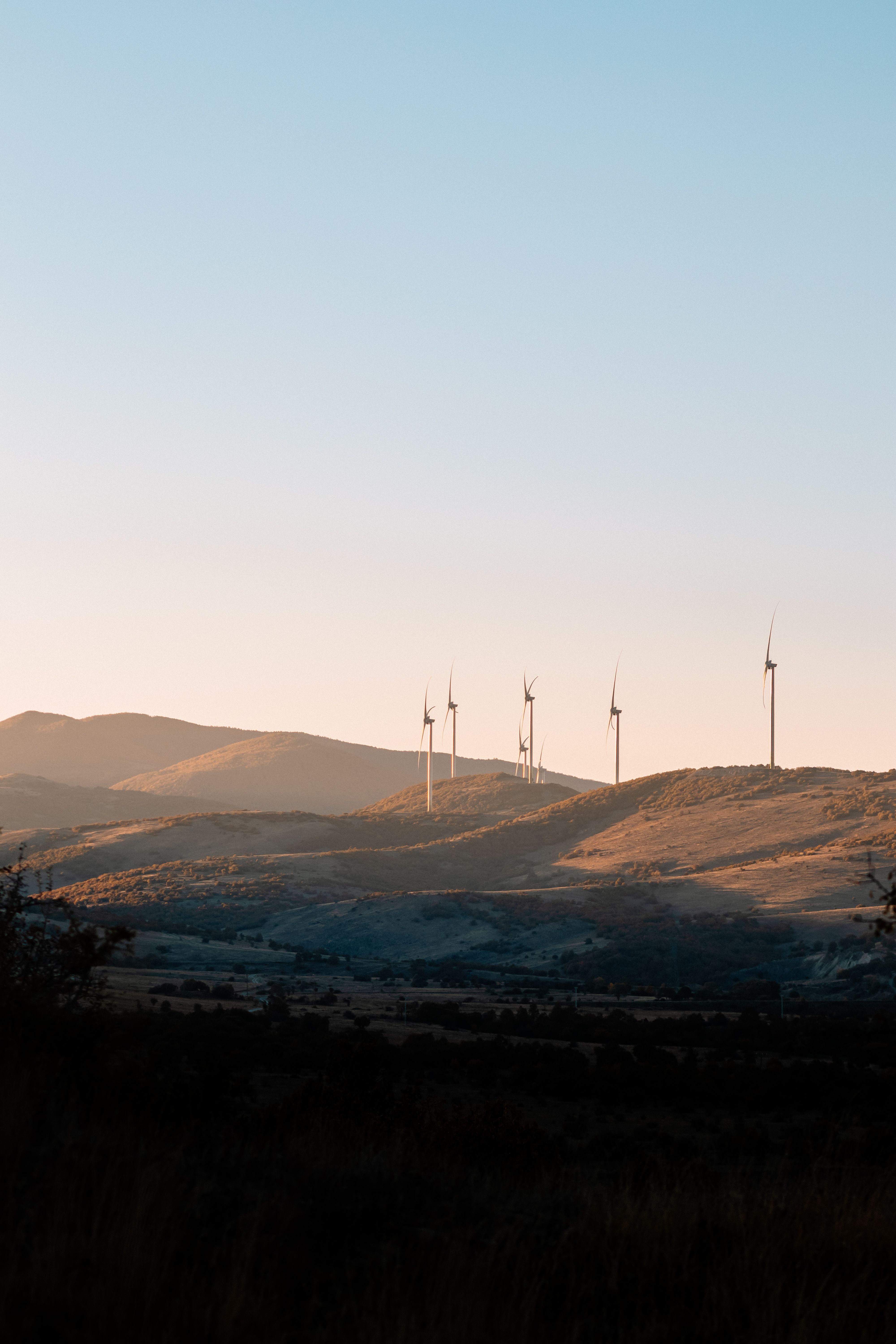 Wind Turbines on Hills · Free Stock Photo