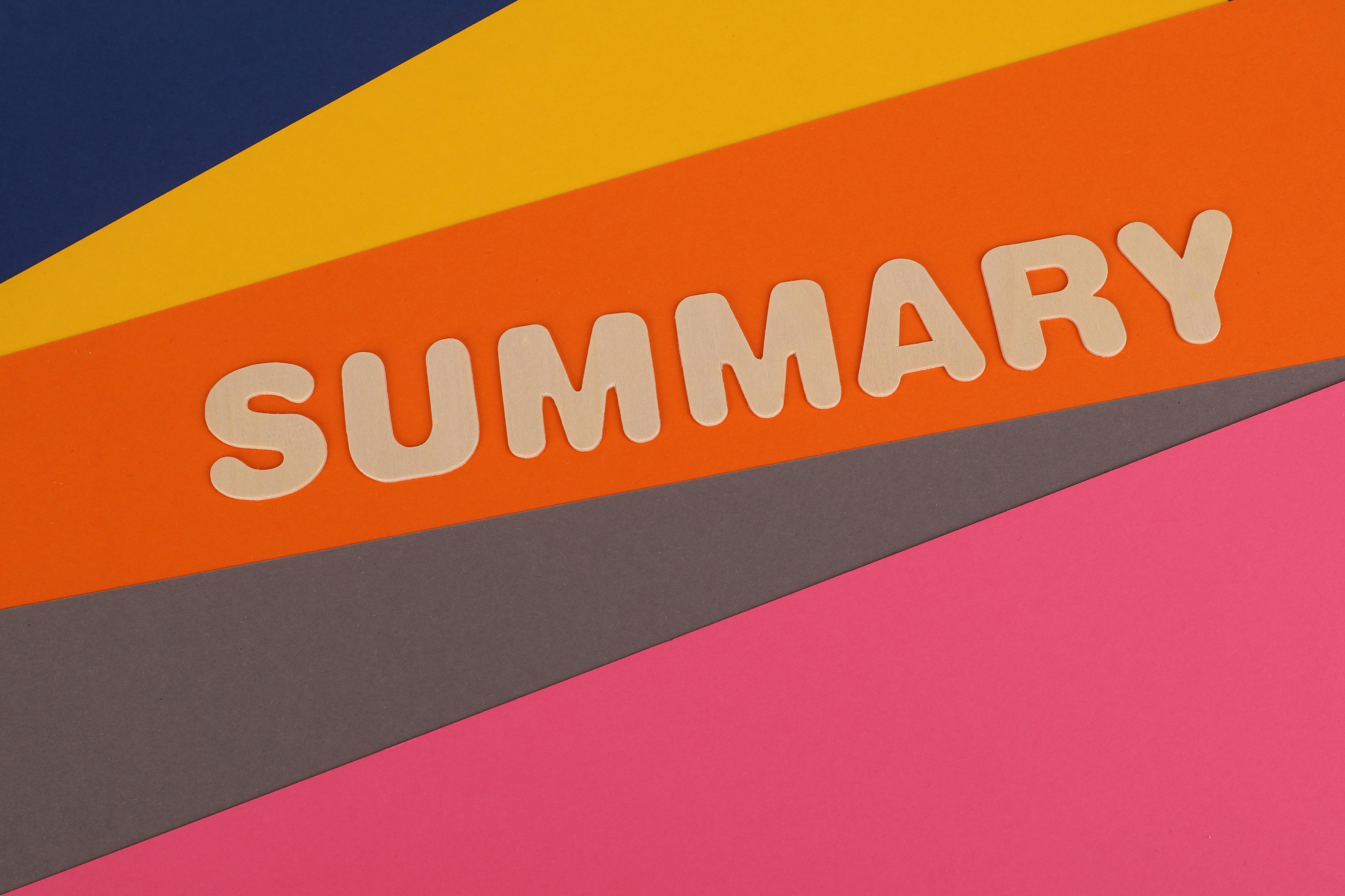 Creative Design with word Summary · Free Stock Photo