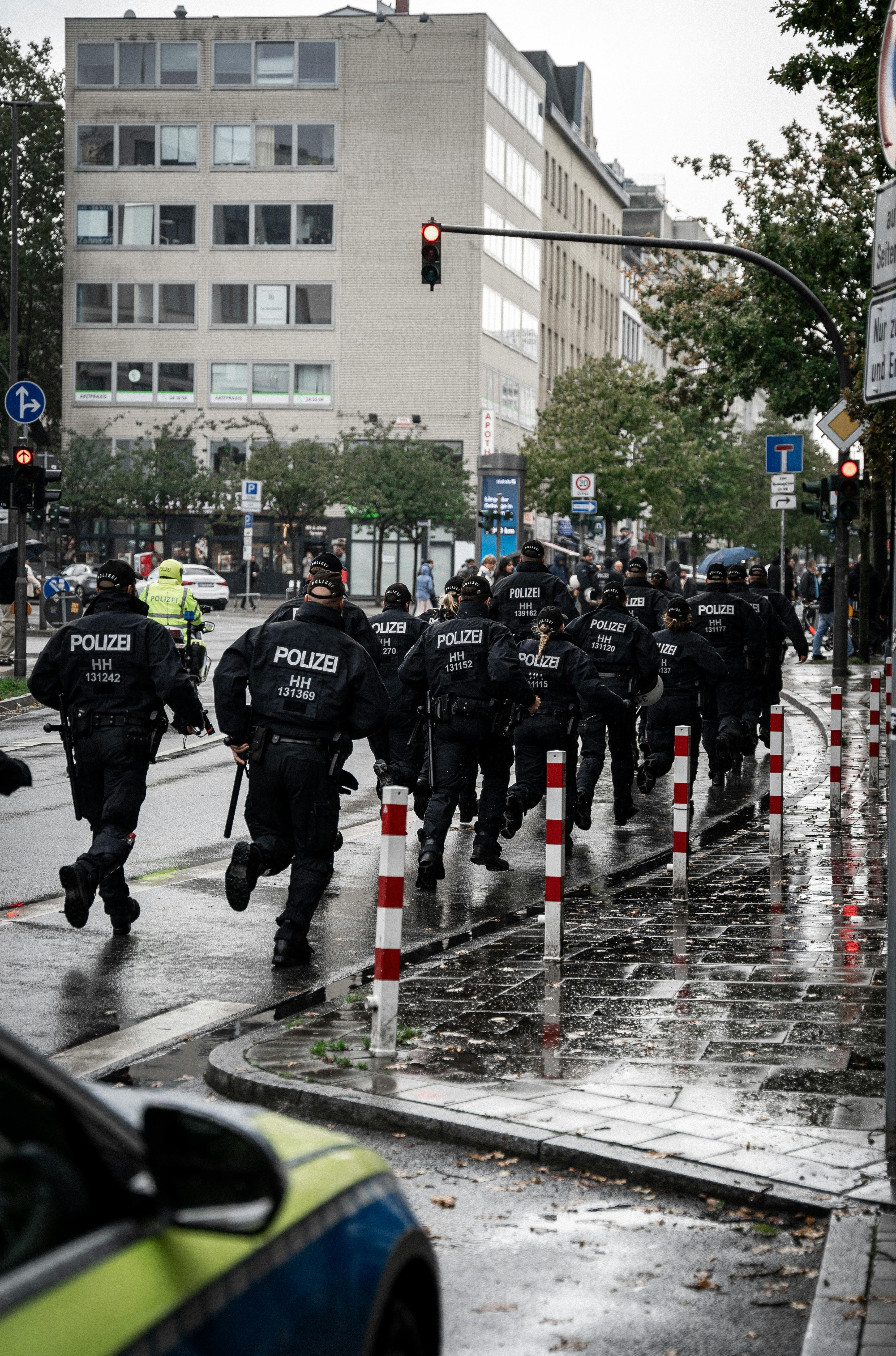 Police Officers Running on Street · Free Stock Photo