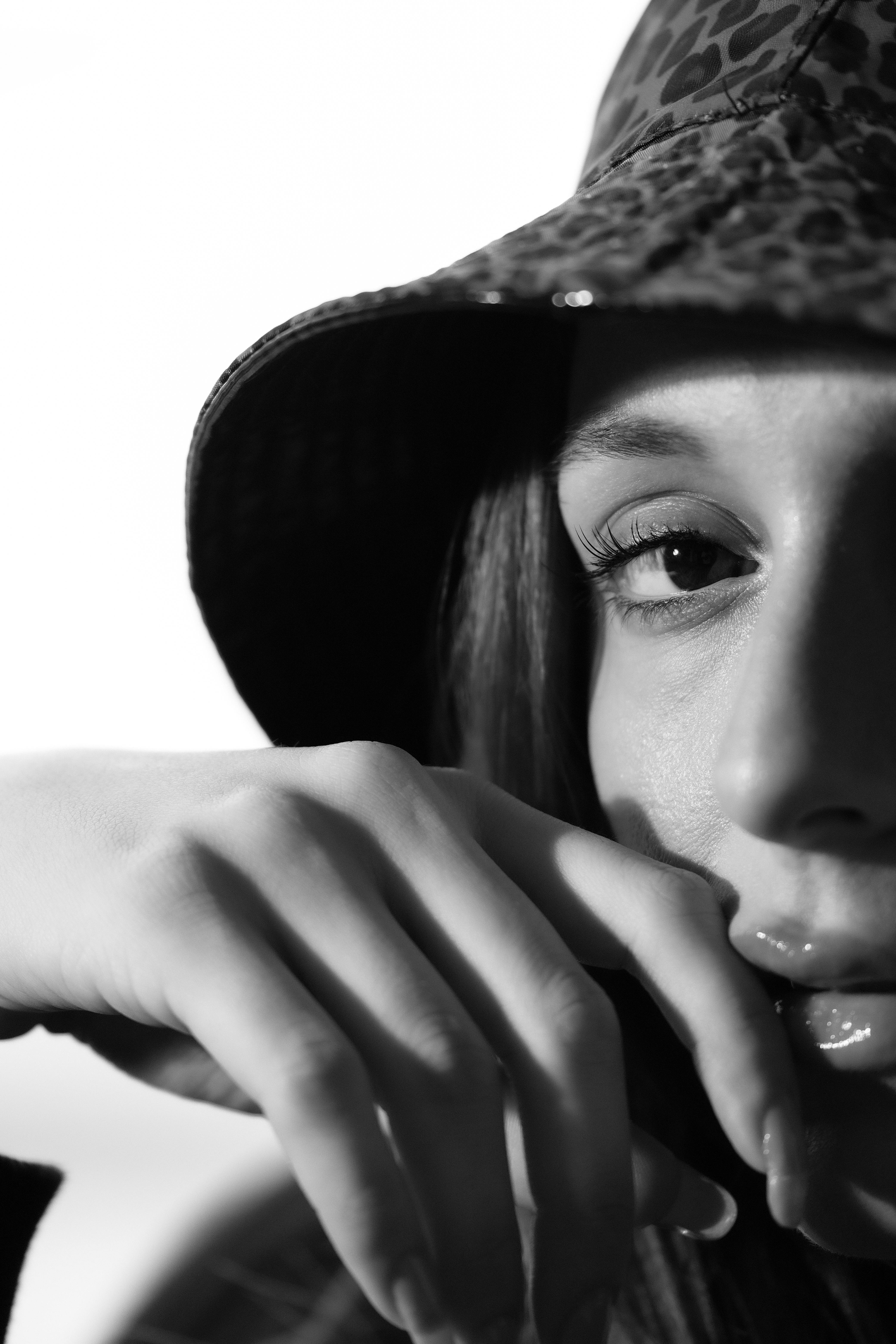 Grayscale Photography of Woman Covering Her Face With Sun Hat · Free ...