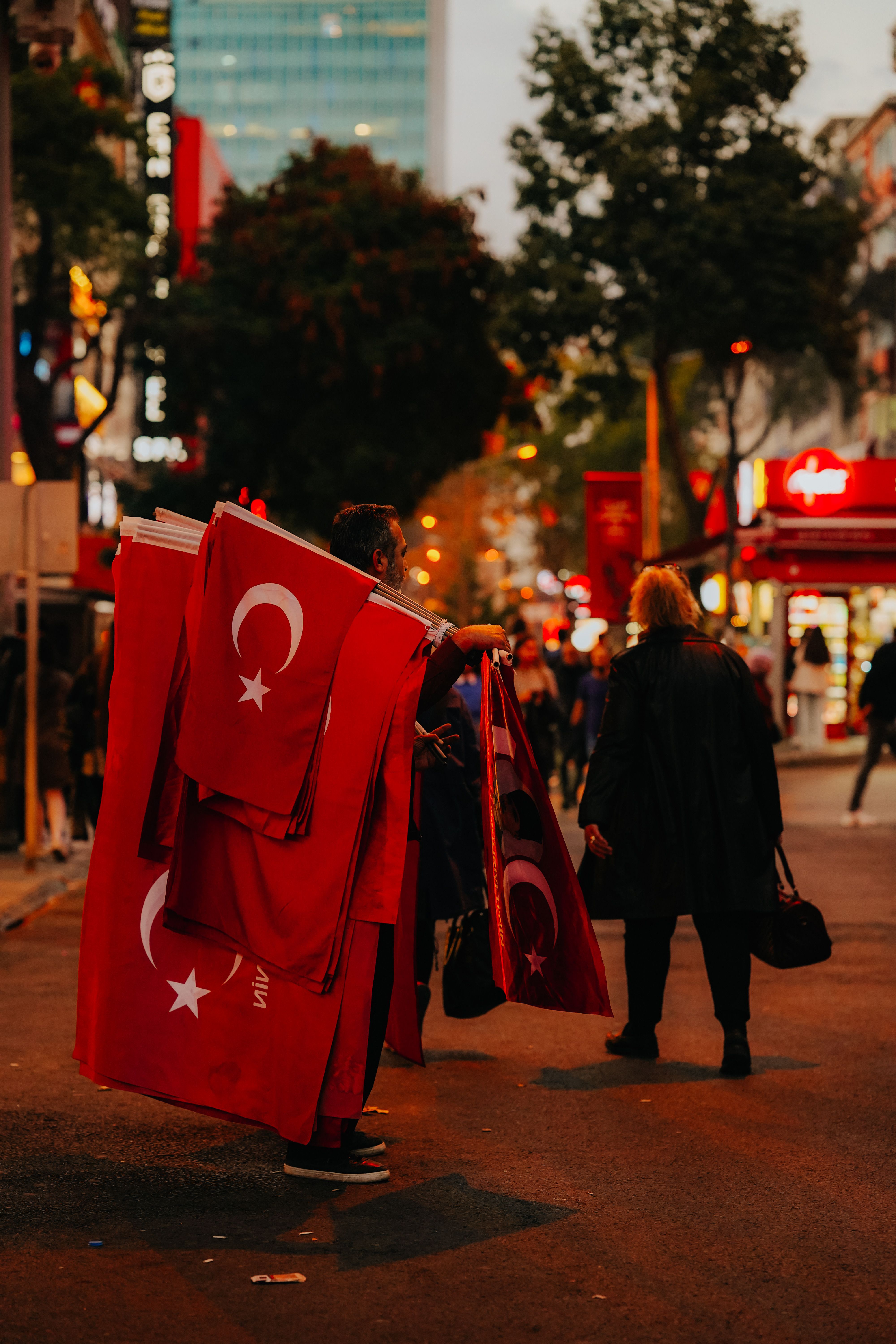 People with Flags on Street in Turkey · Free Stock Photo