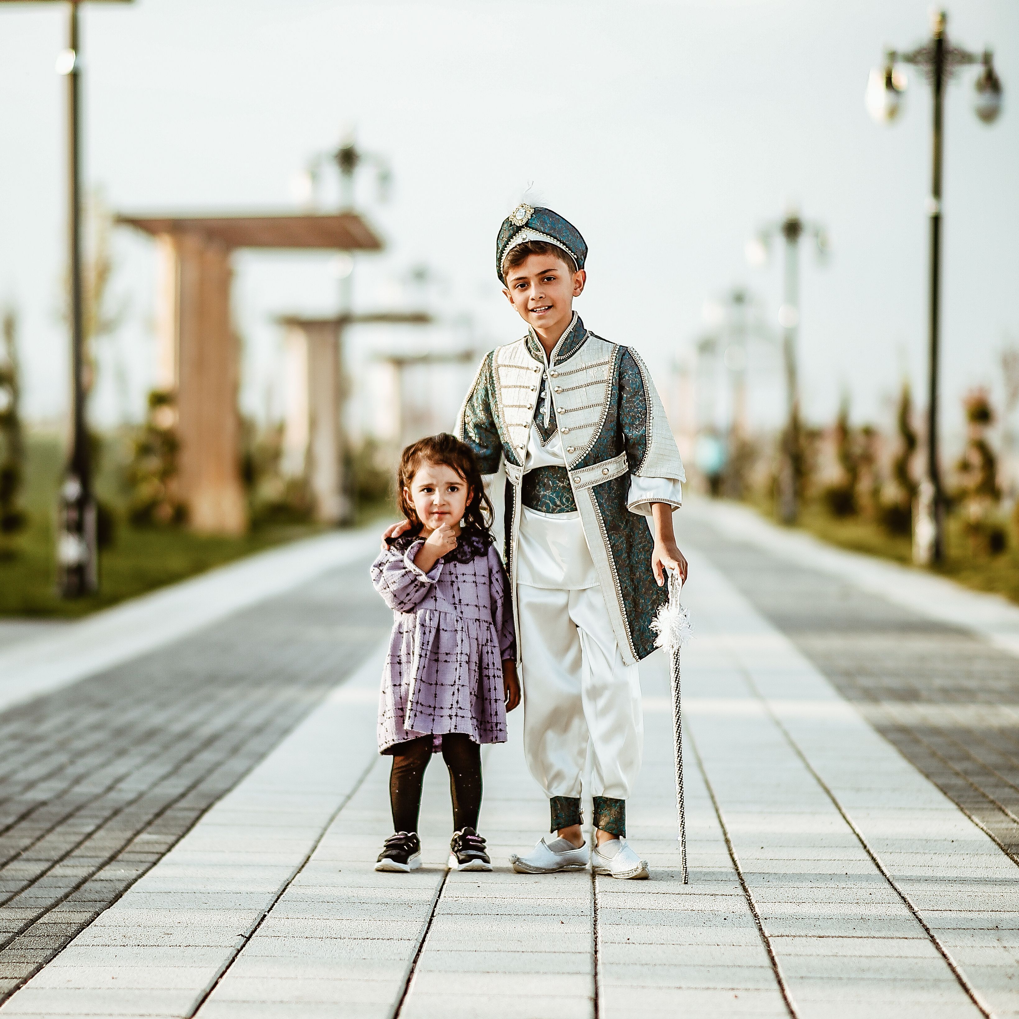 Little Children on a Pavement · Free Stock Photo
