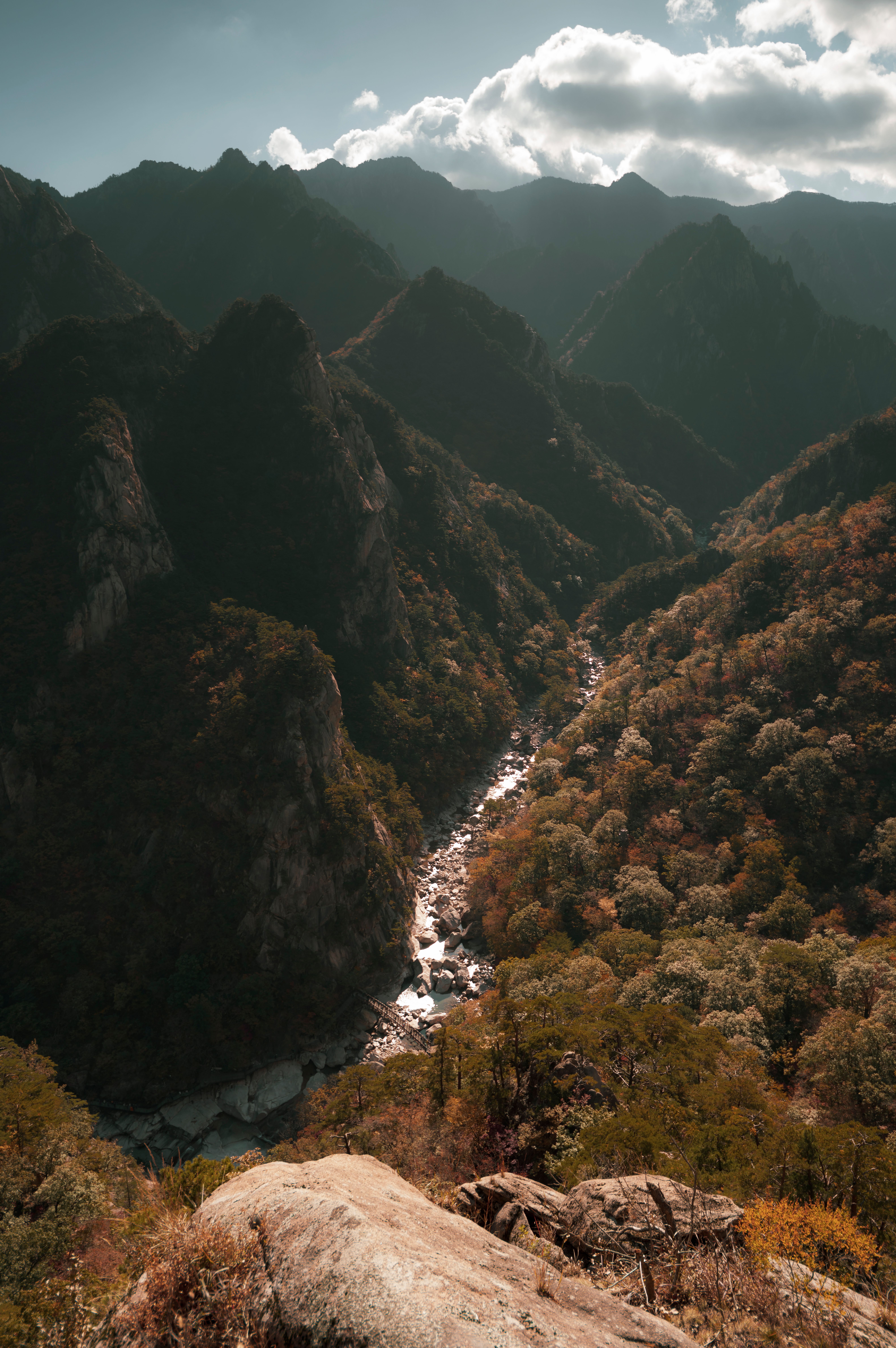 River in Valley with Hills around · Free Stock Photo