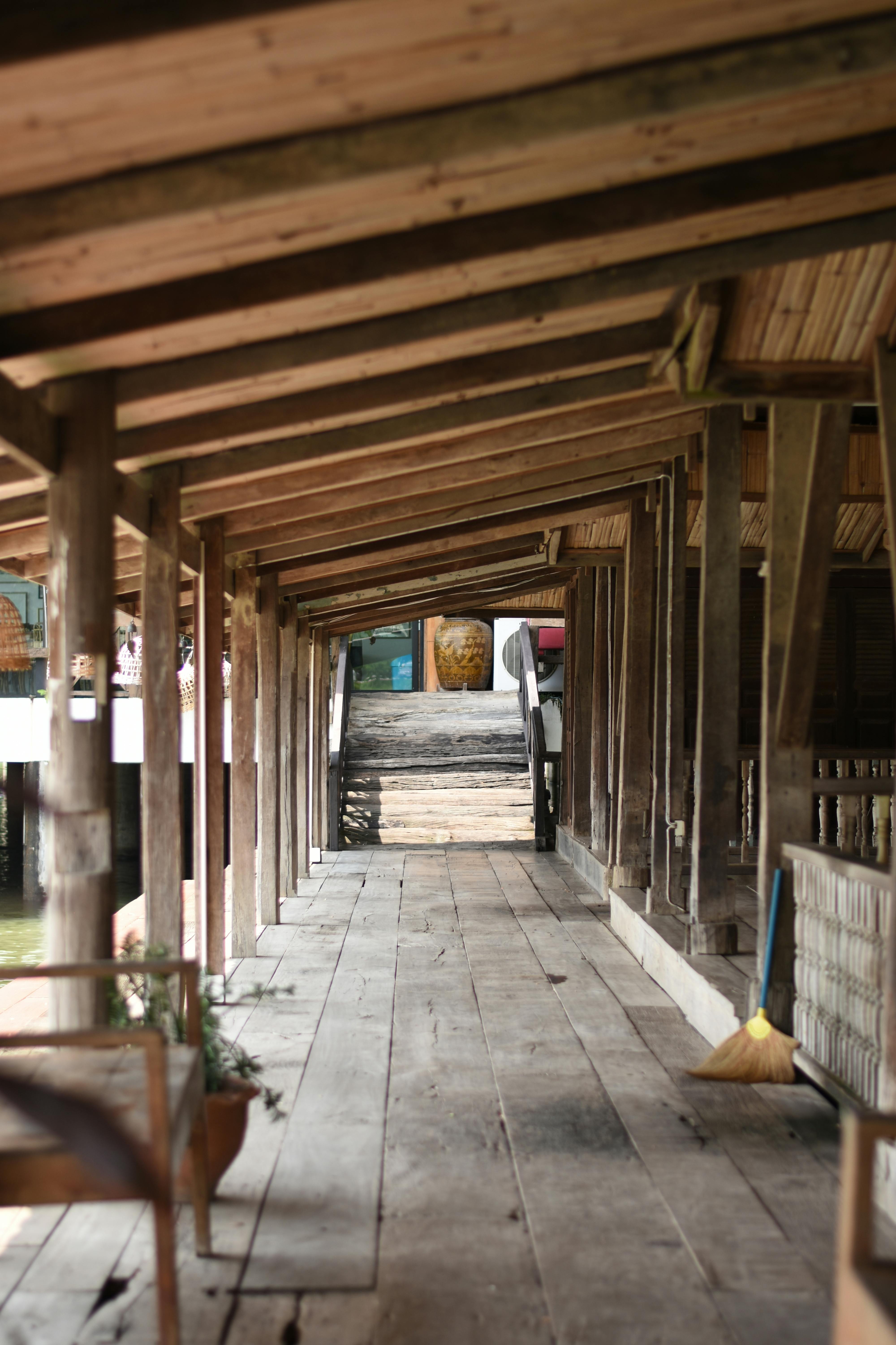 Wooden Roofed Passage · Free Stock Photo