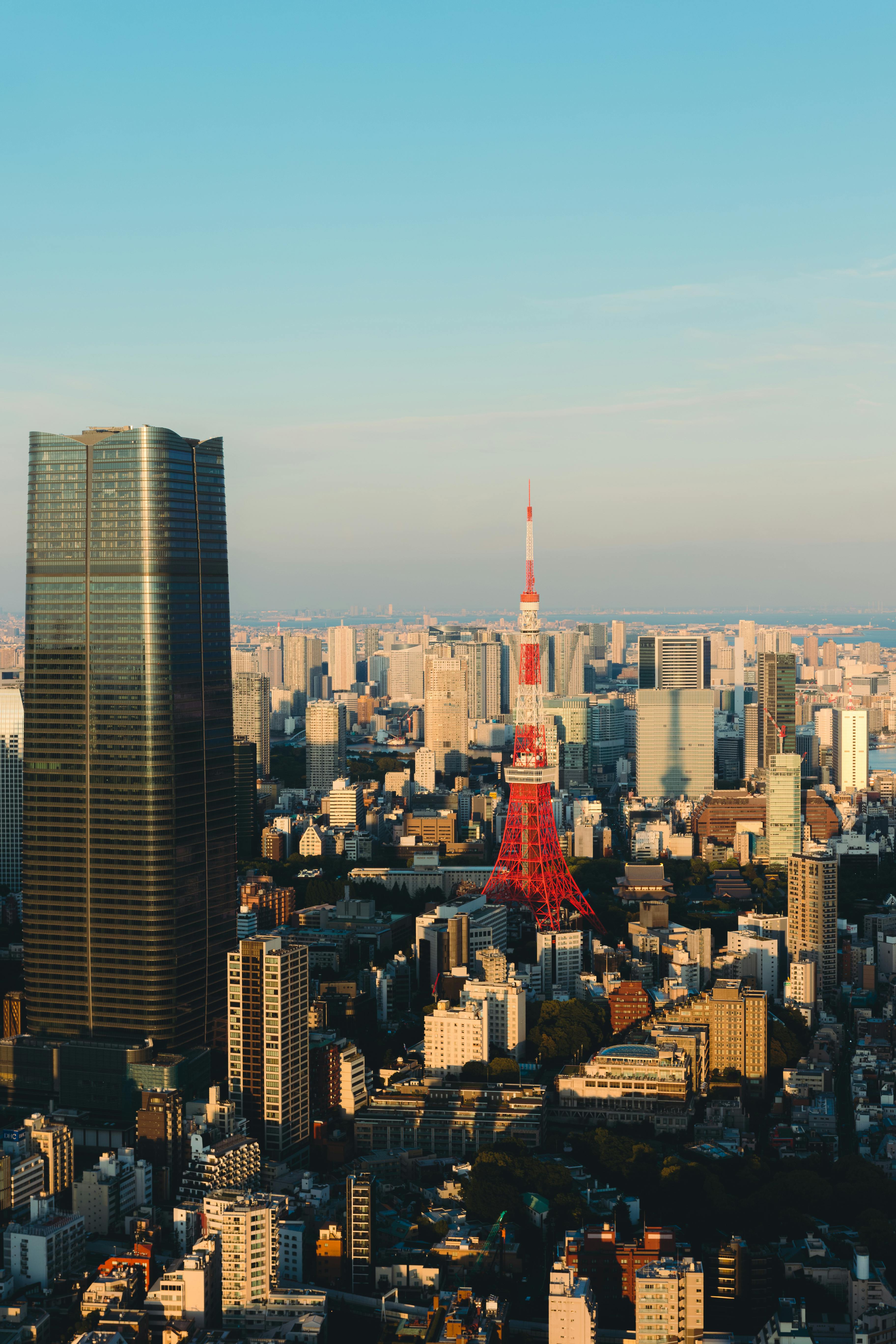 Aerial View of the Street by Sumida River with View of the Tokyo ...