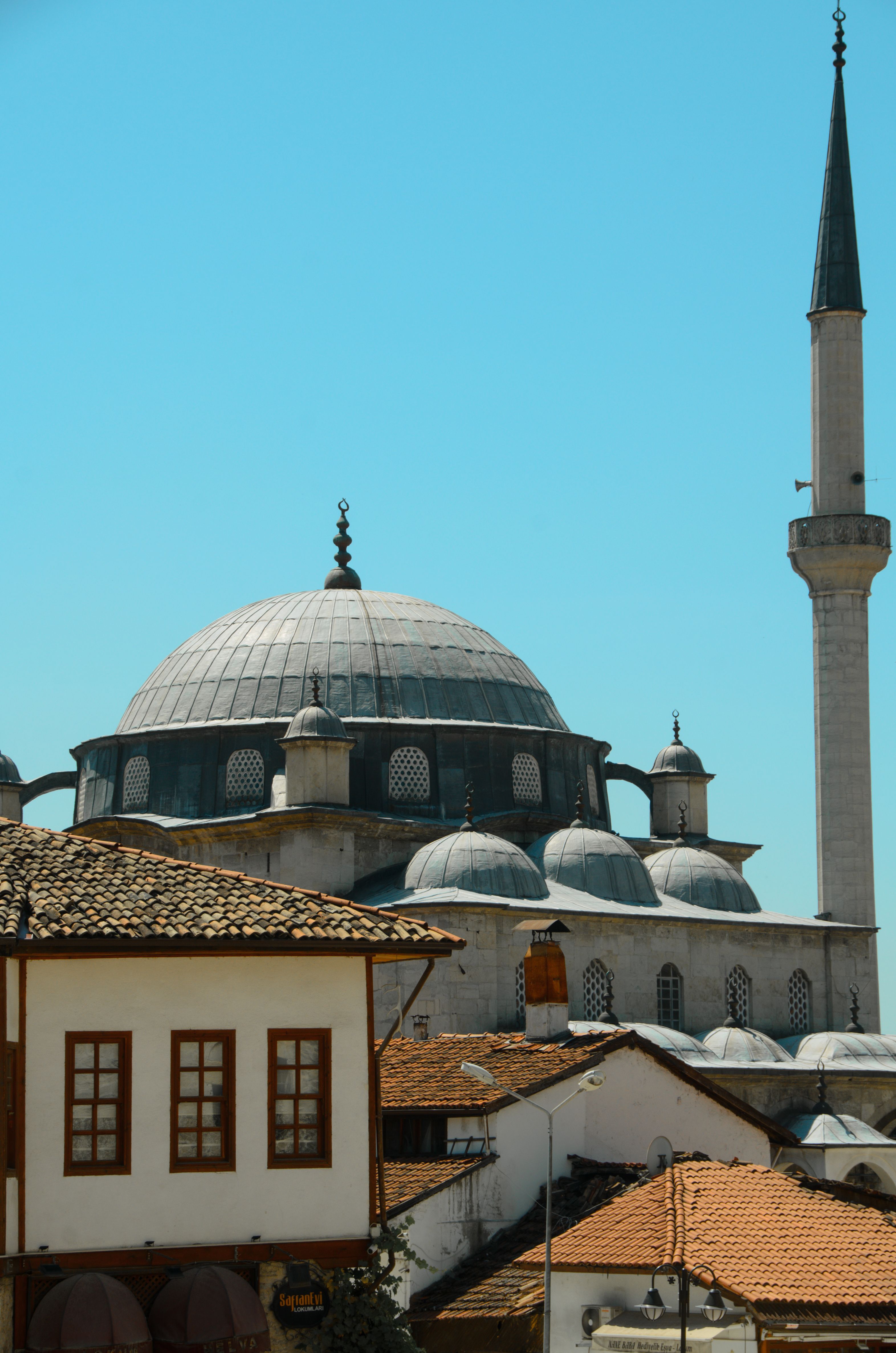 View of a Mosque and Traditional Turkish Houses · Free Stock Photo