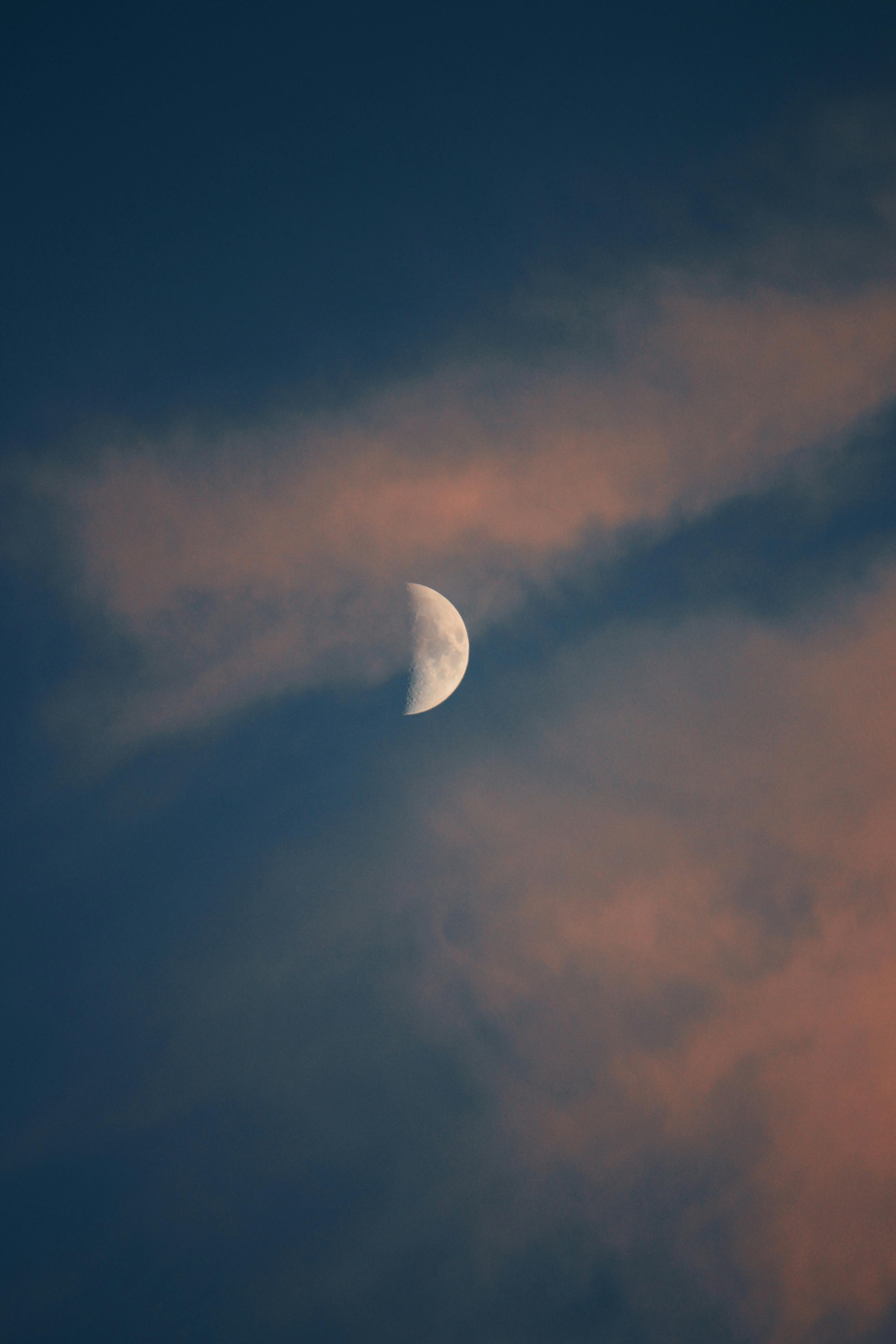 Moon in Crescent behind Clouds · Free Stock Photo