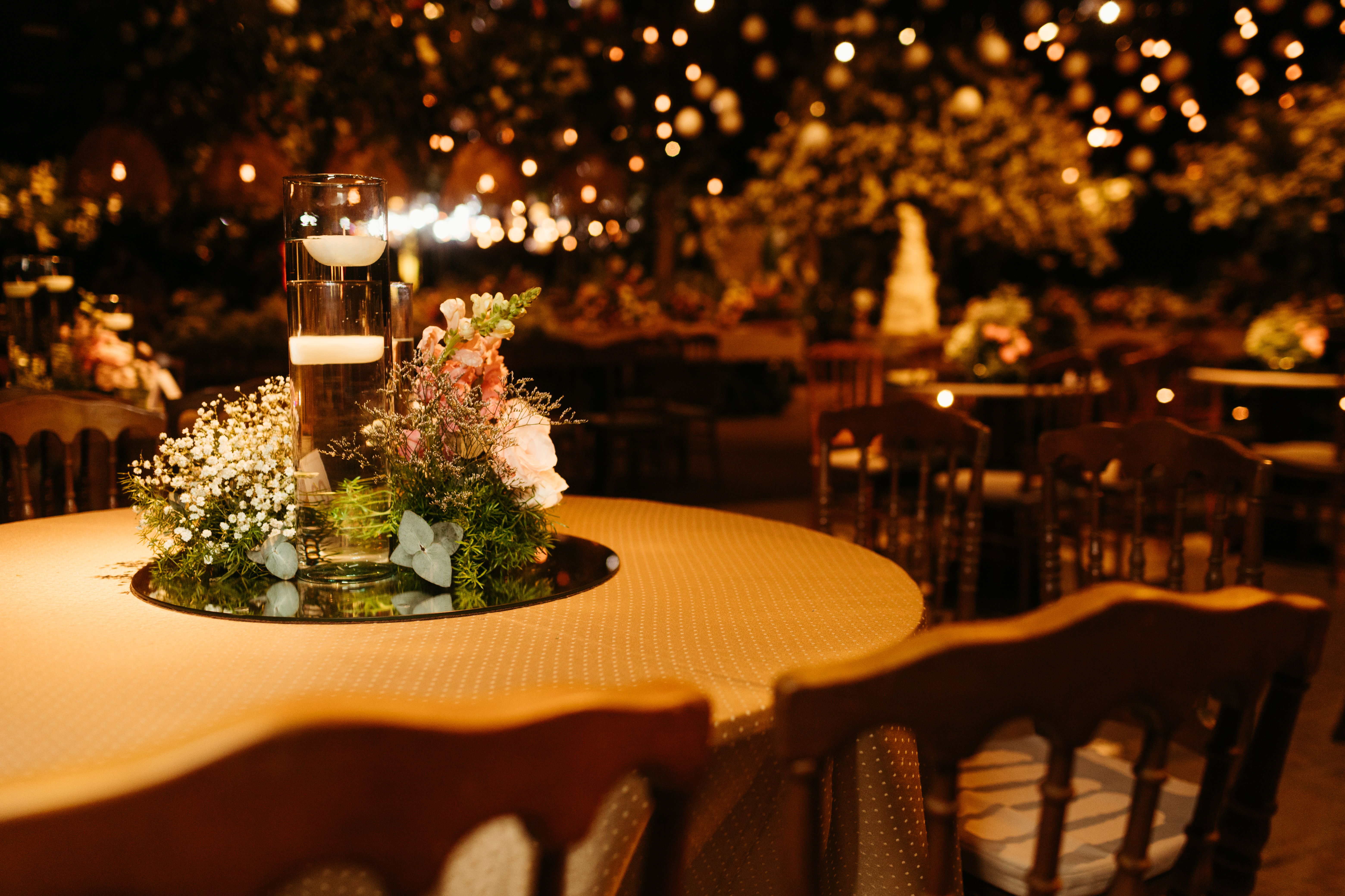 Flower Arrangement on Table at Banquet Hall · Free Stock Photo