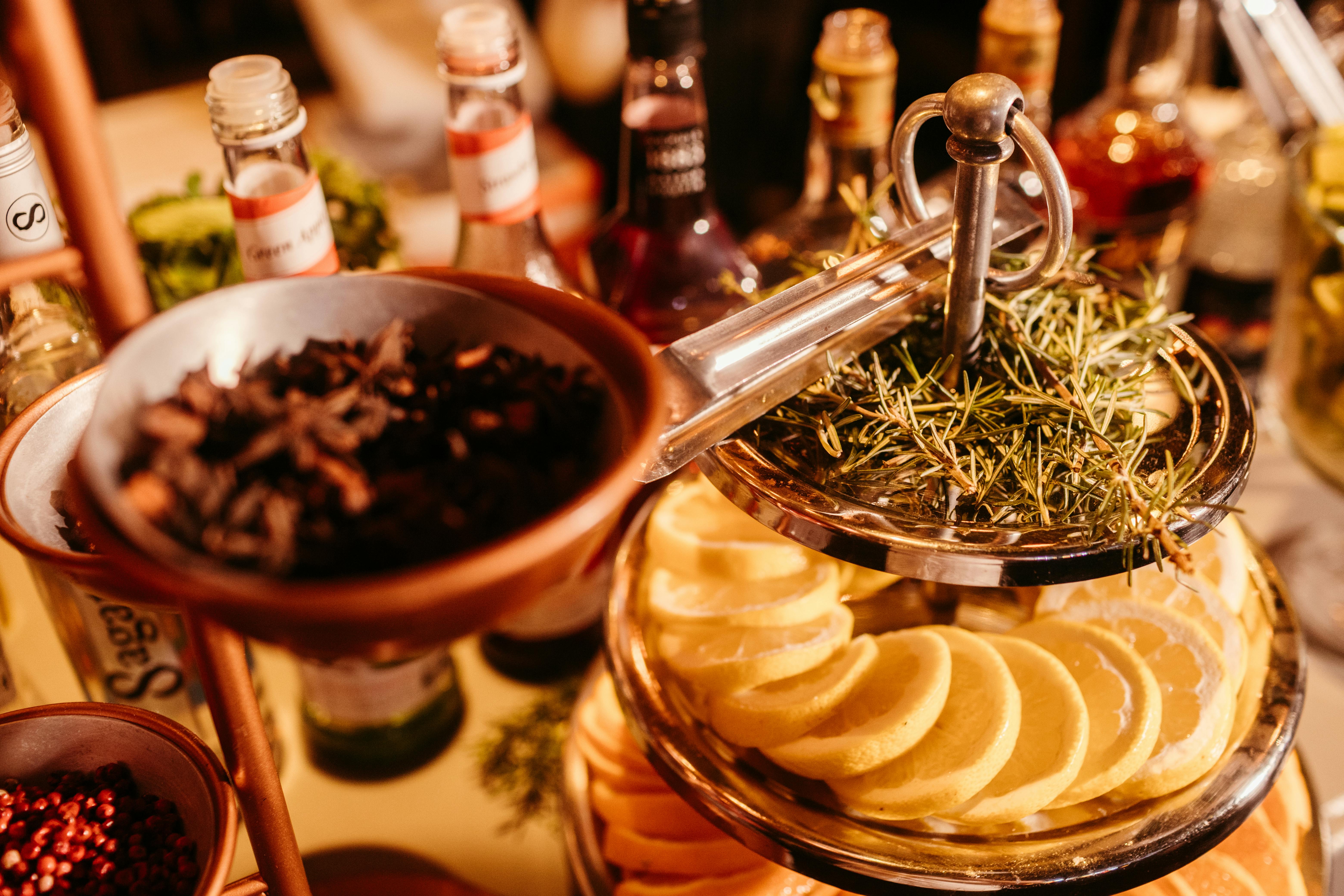 Alcohol Bottles and Choice of Garnish · Free Stock Photo