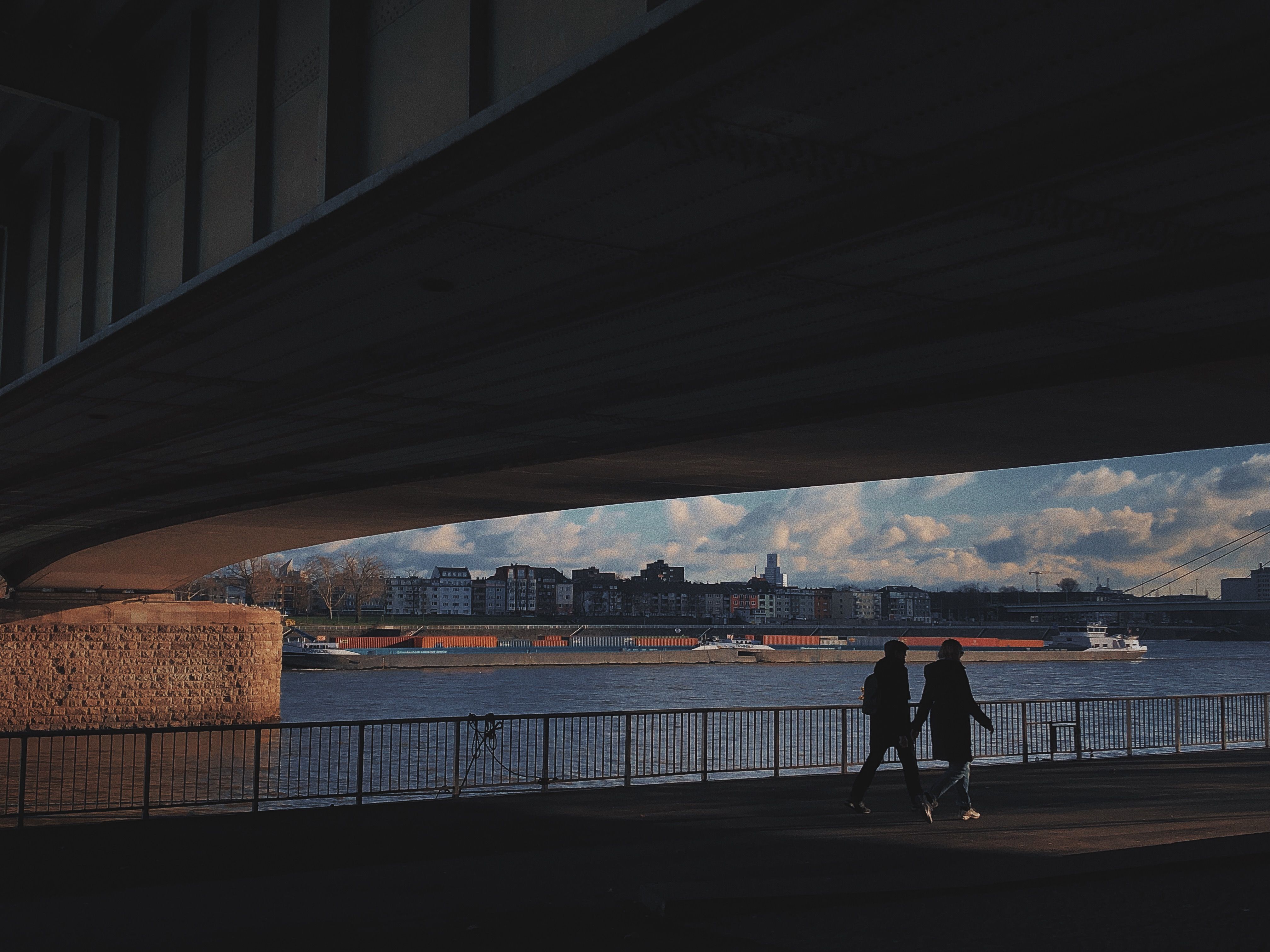 People Looking Down A Bridge · Free Stock Photo