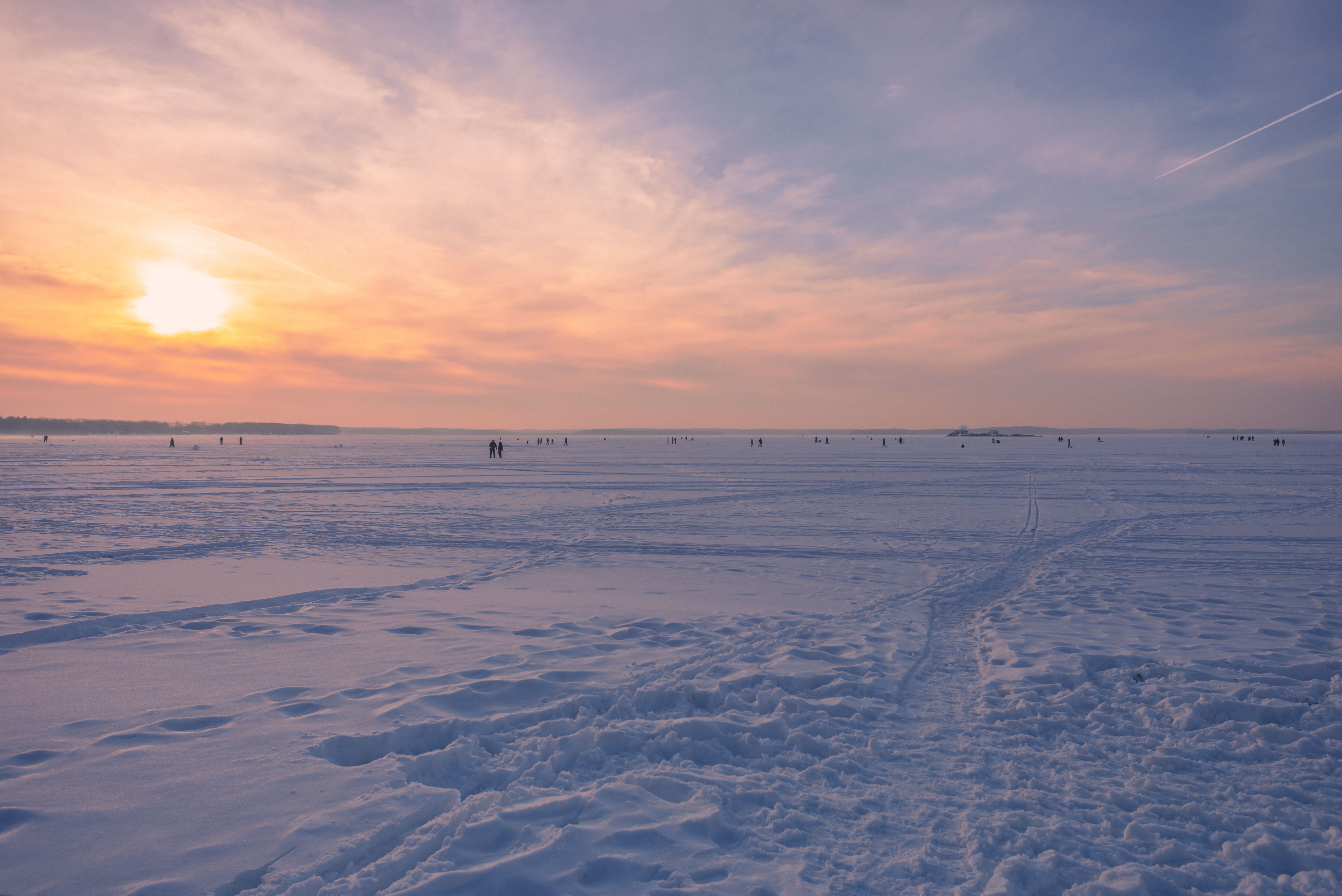 Lake Covered with Ice in Winter · Free Stock Photo