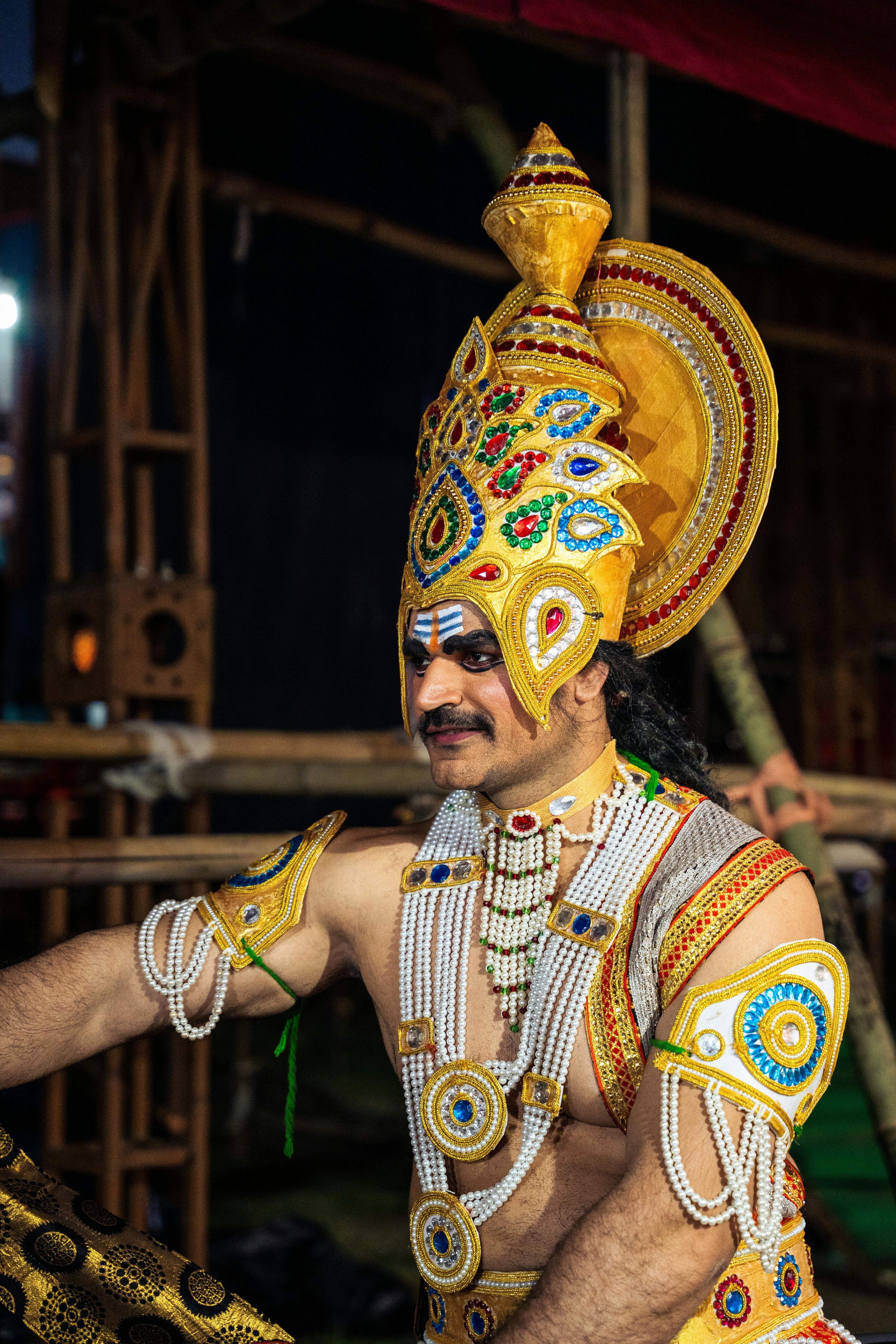 Indian Dancer in a Costume on Stage · Free Stock Photo