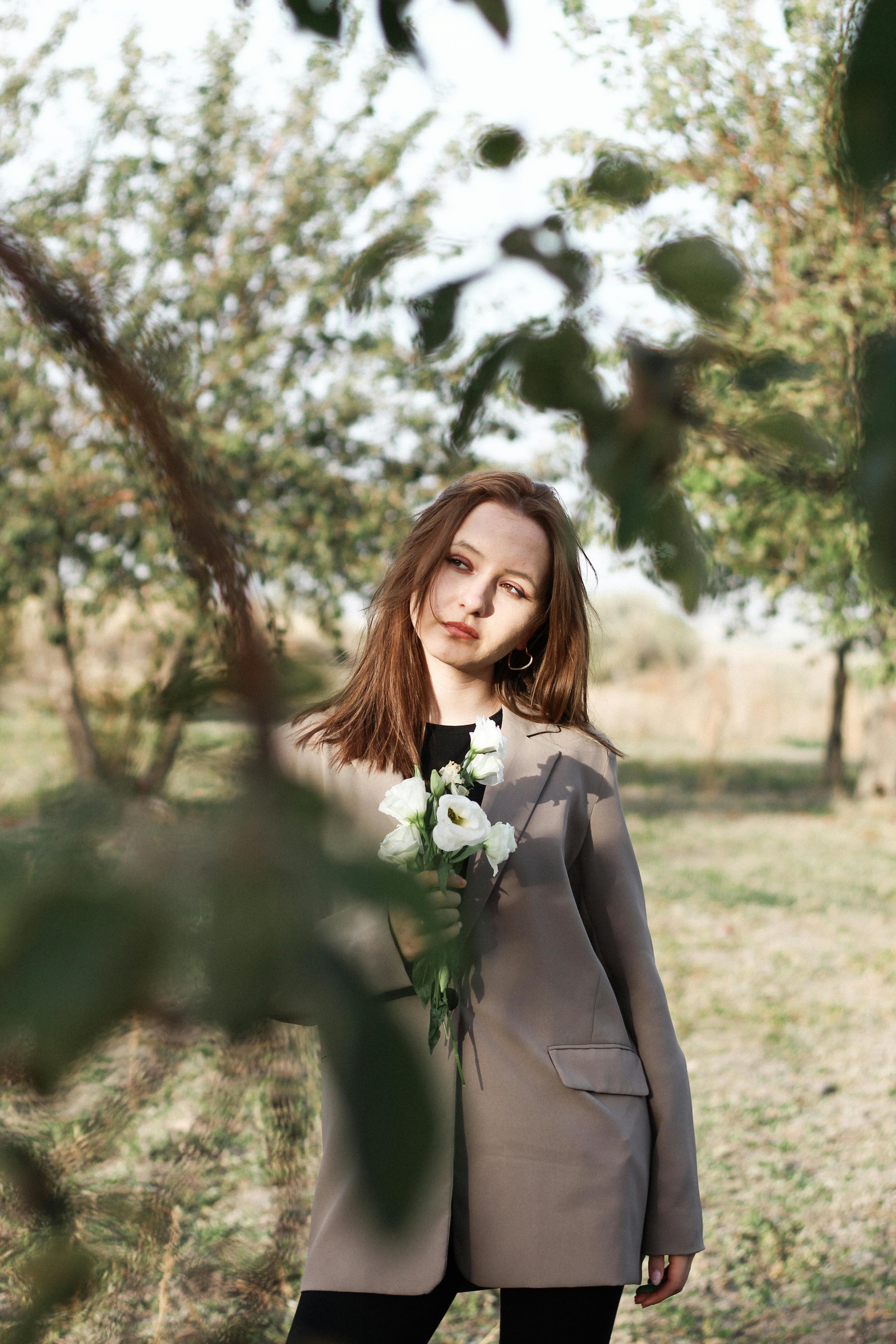 Shadow of Woman with Flower · Free Stock Photo
