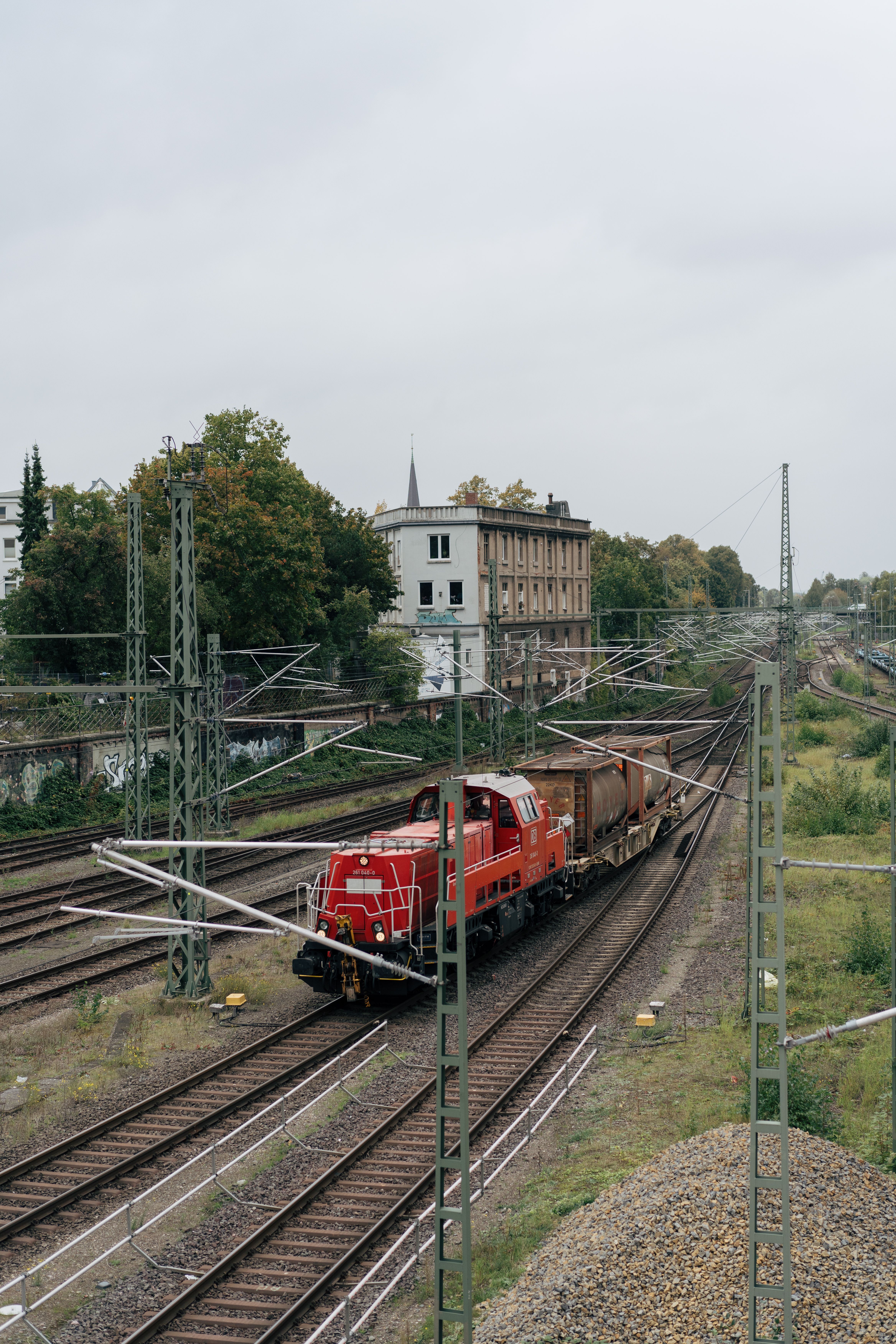 Aerial View of a Train on the Railway · Free Stock Photo