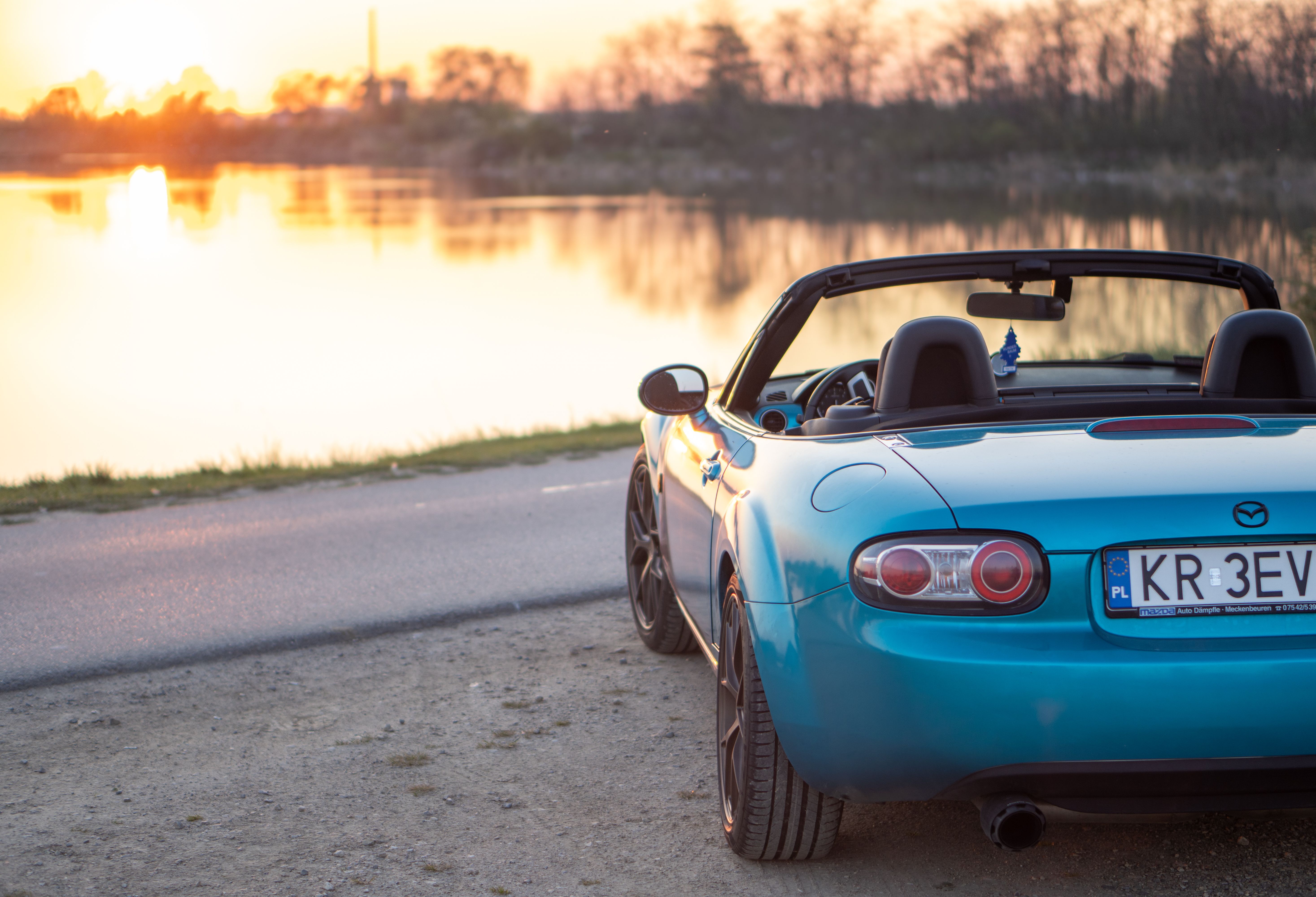 Mazda MX-5 by Lake at Sunset · Free Stock Photo