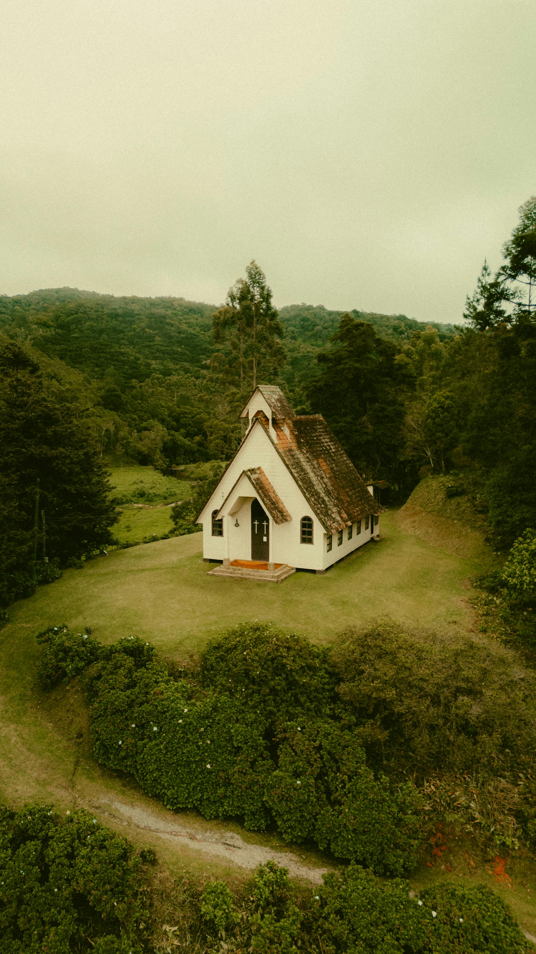 White and Gray Painted Chapel Near Green Open Field during Daytime ...