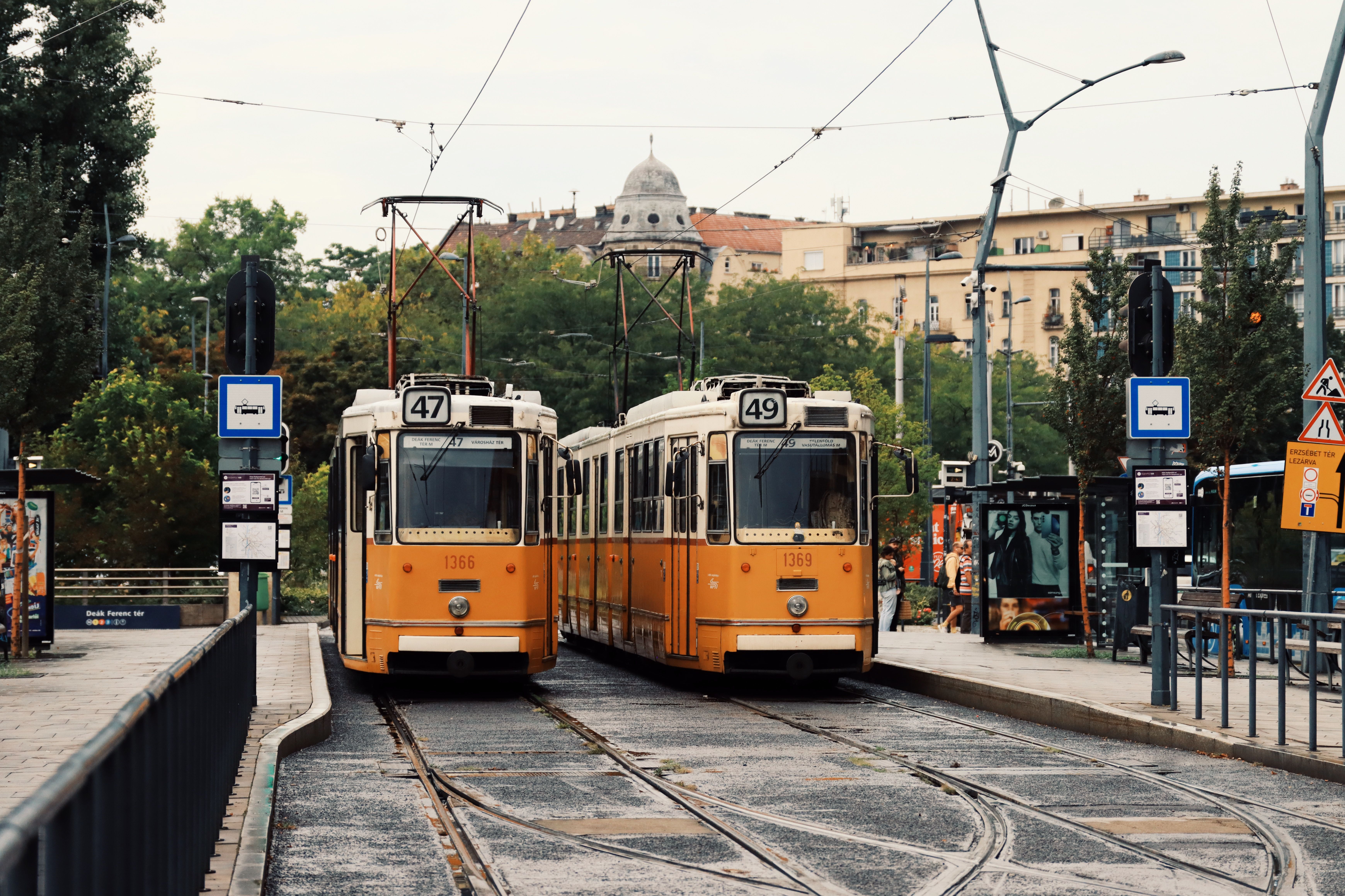 Yellow, Vintage Trams in Budapest · Free Stock Photo