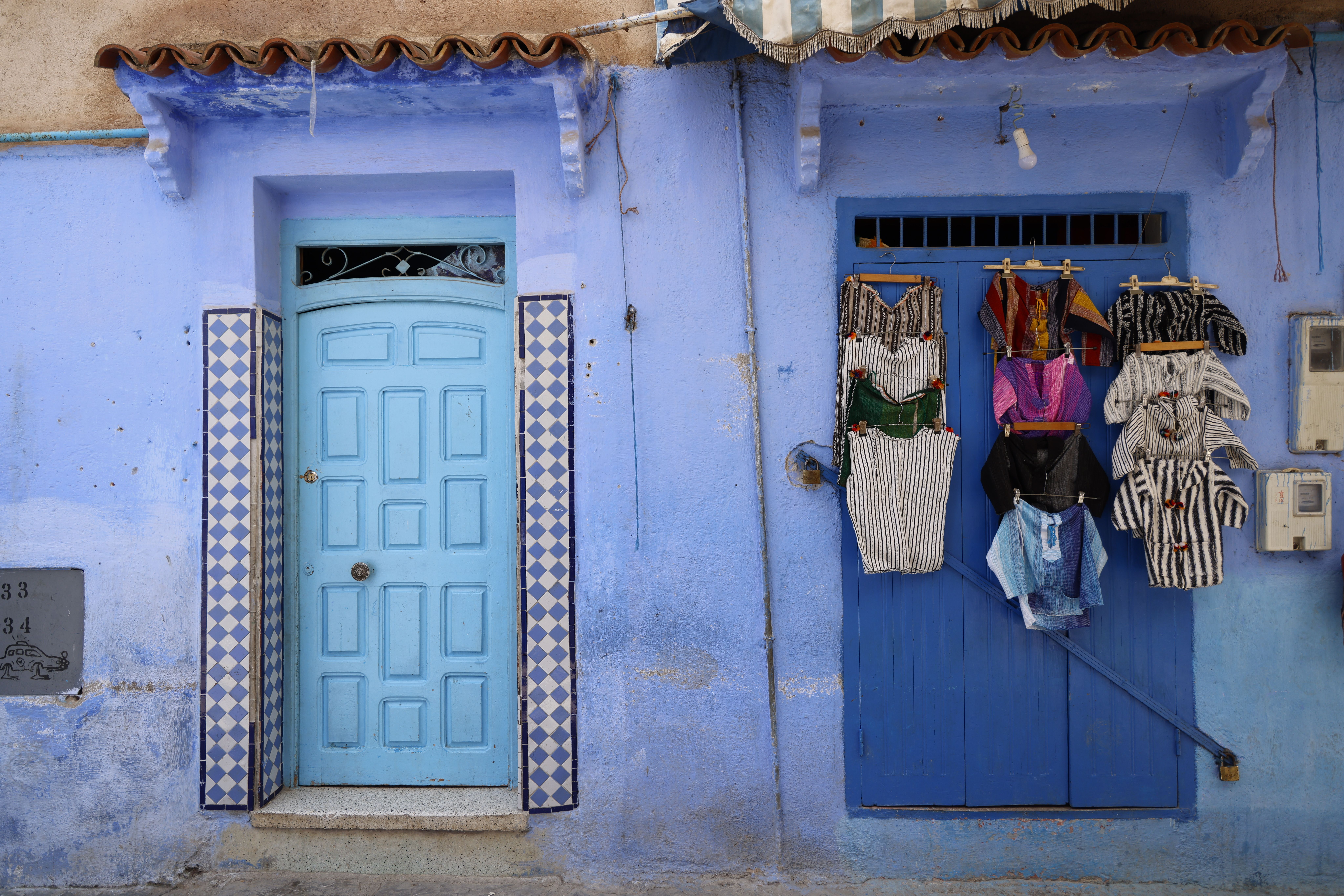 Exteriors of Blue Buildings in Morocco · Free Stock Photo