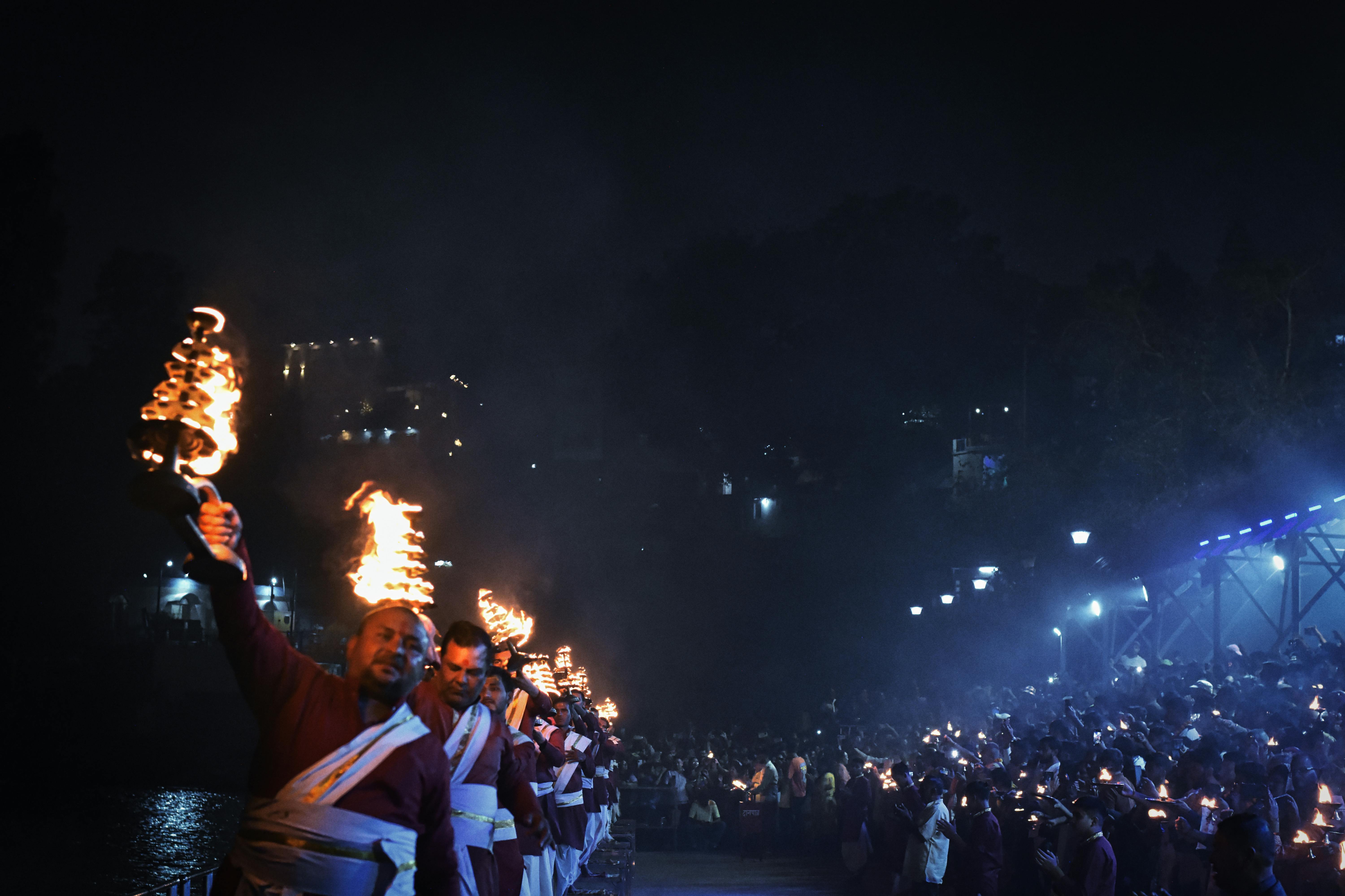 Ganga Aarti Ceremony · Free Stock Photo
