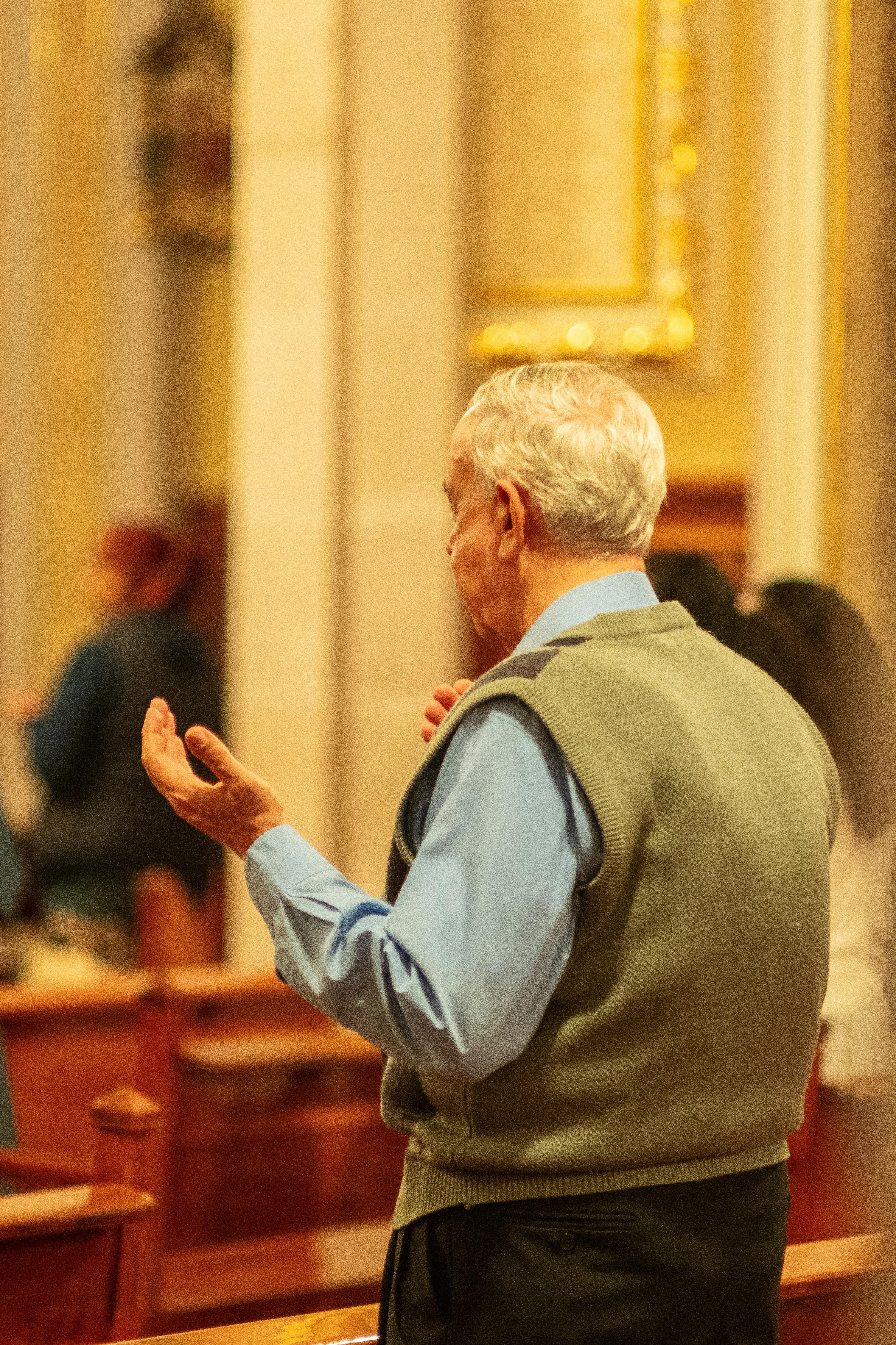 Elderly Man in a Church · Free Stock Photo
