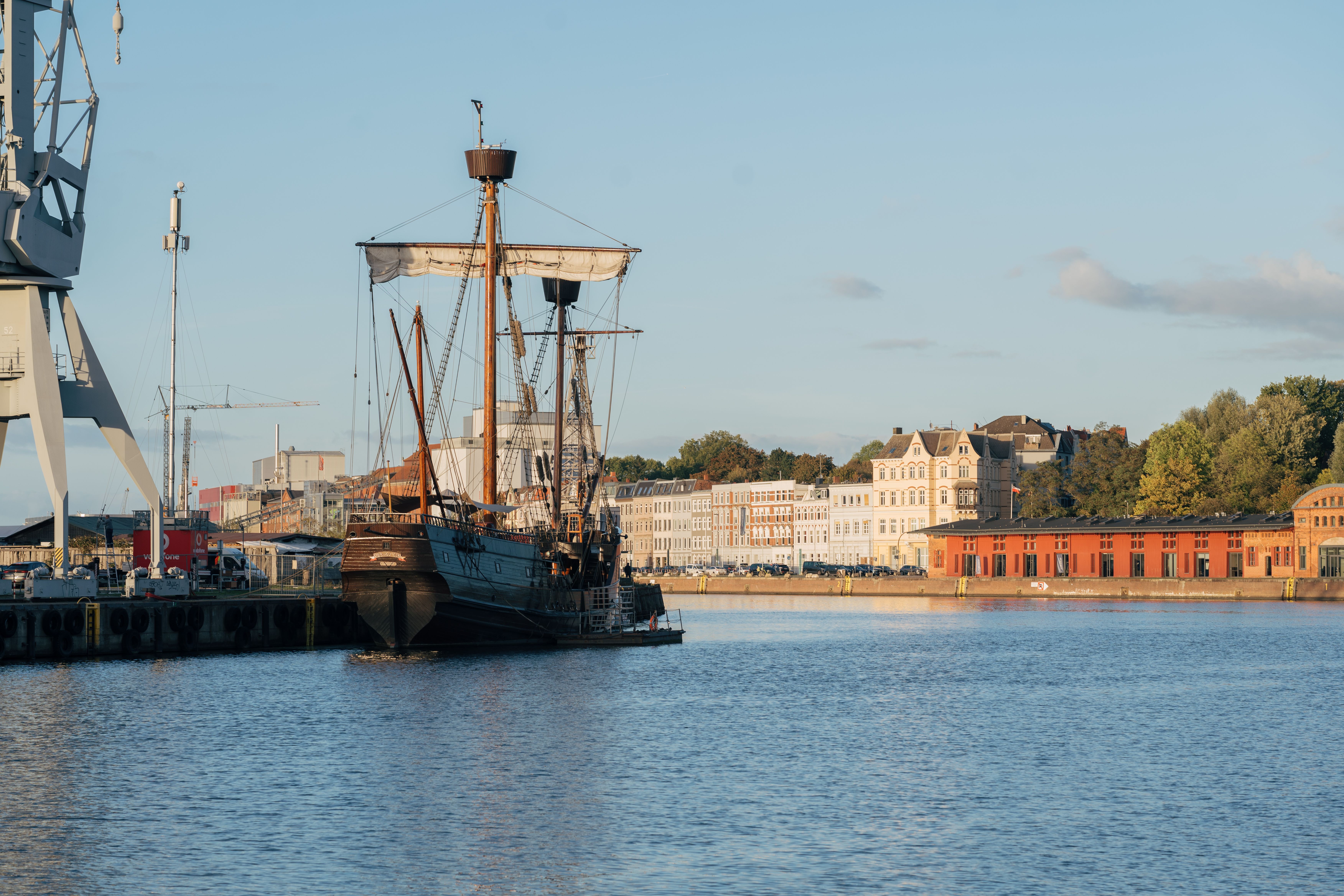 Sail Ship Moored at Lübeck Port · Free Stock Photo