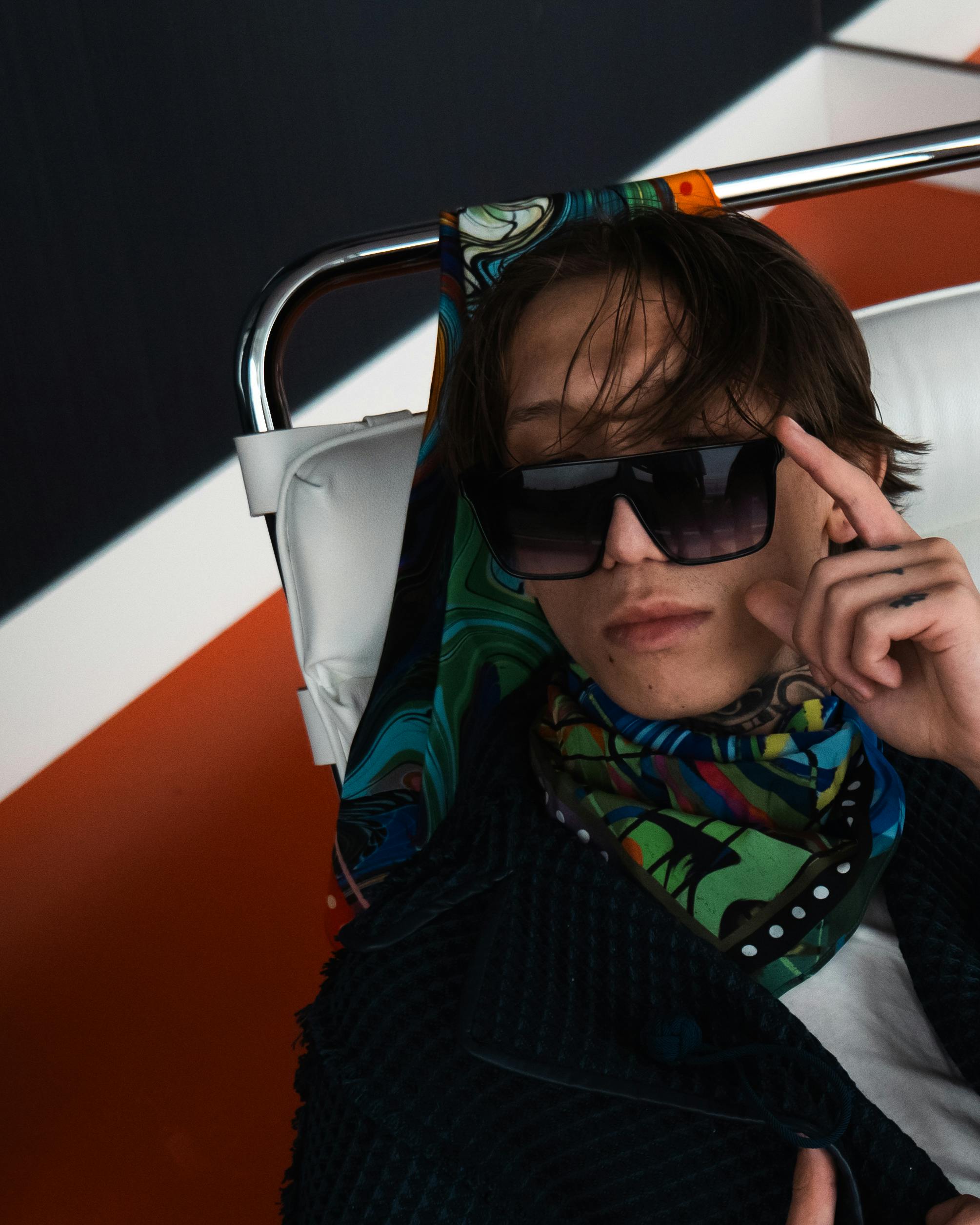 Model in Sunglasses and Buff · Free Stock Photo