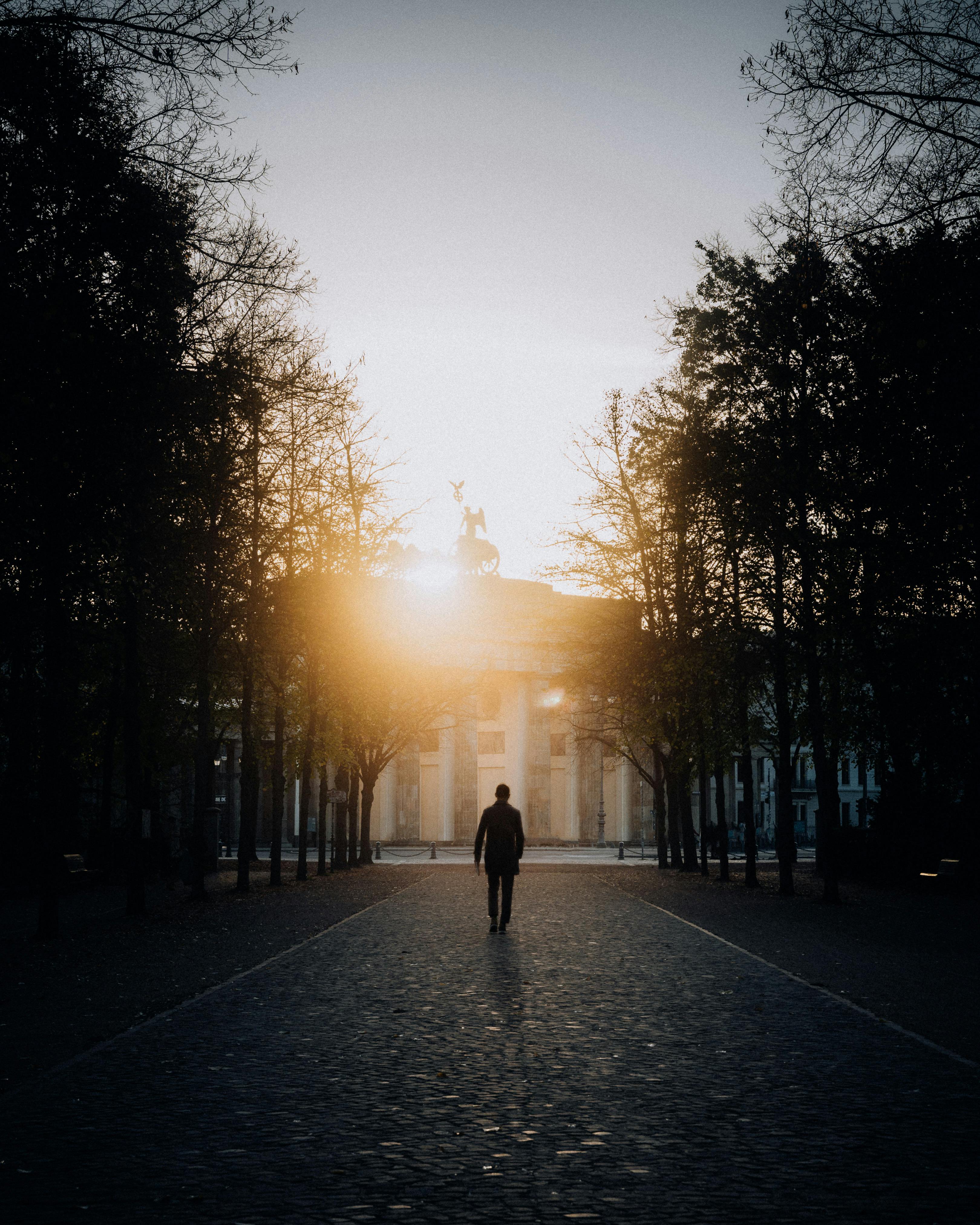 Woman Walking Up Steps at Dawn · Free Stock Photo