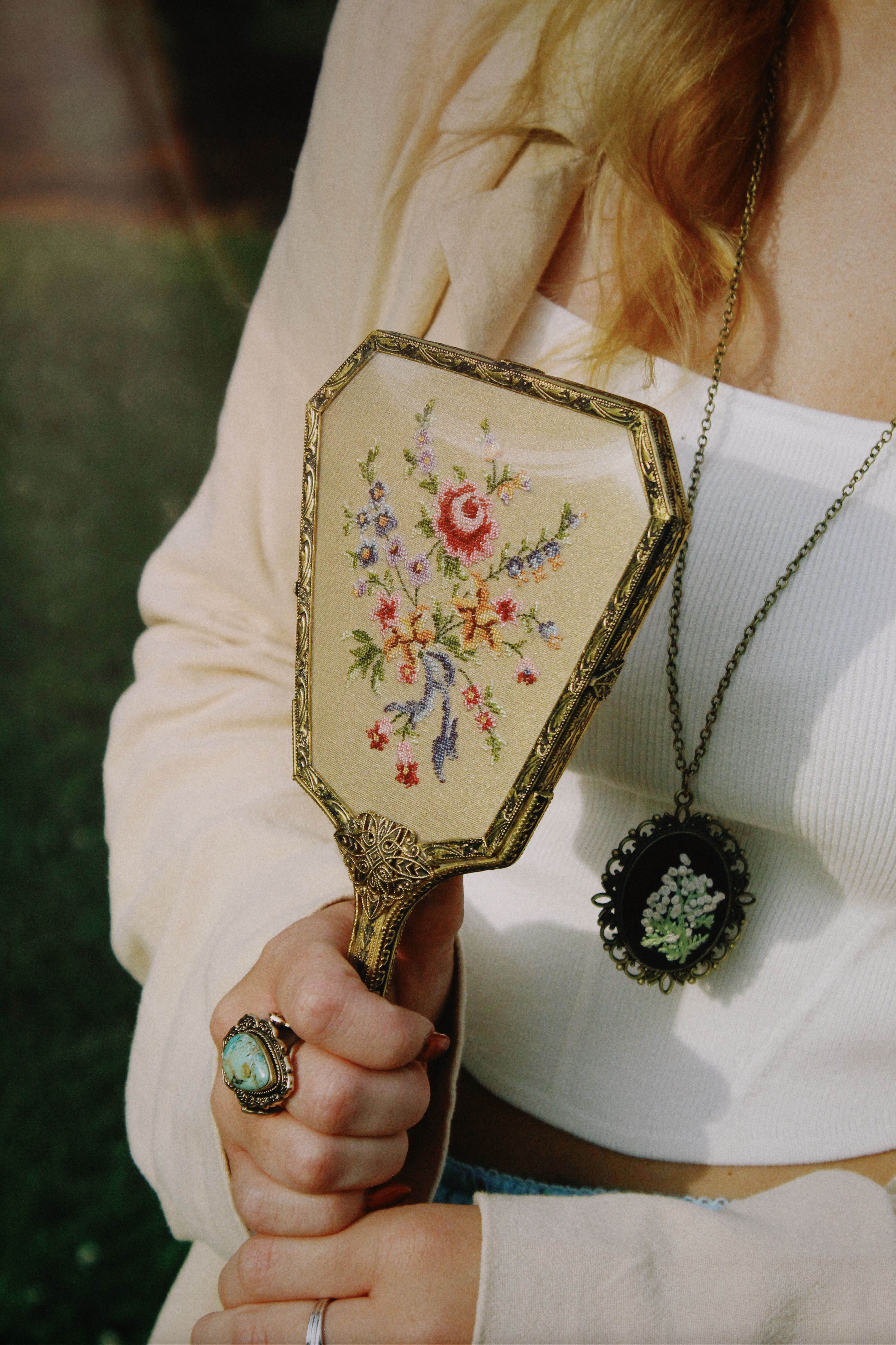 Woman Hands Holding Decorated Mirror · Free Stock Photo