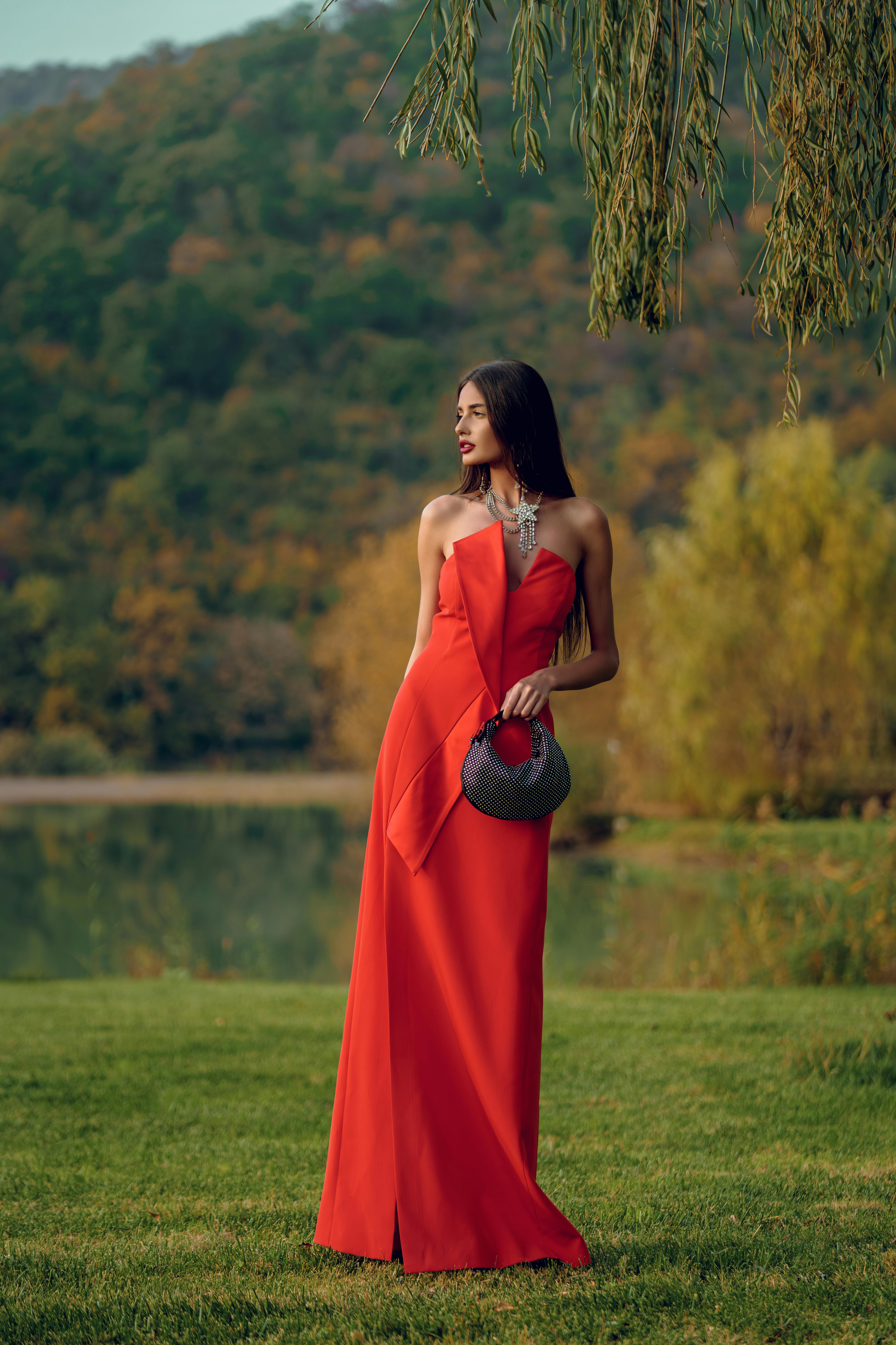 Model in Red Dress · Free Stock Photo