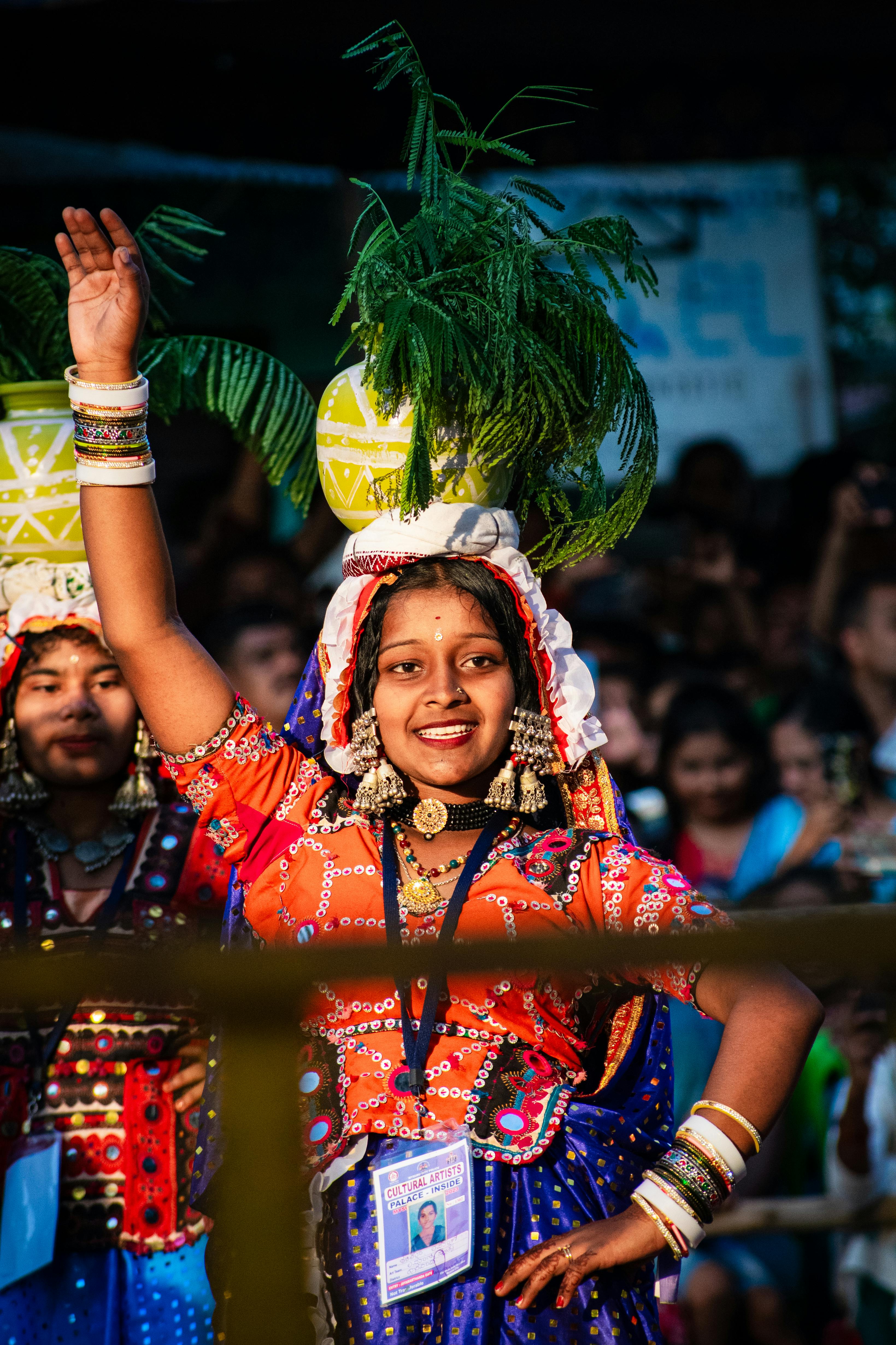 Women Dancing in Traditional Clothing at a Parade · Free Stock Photo