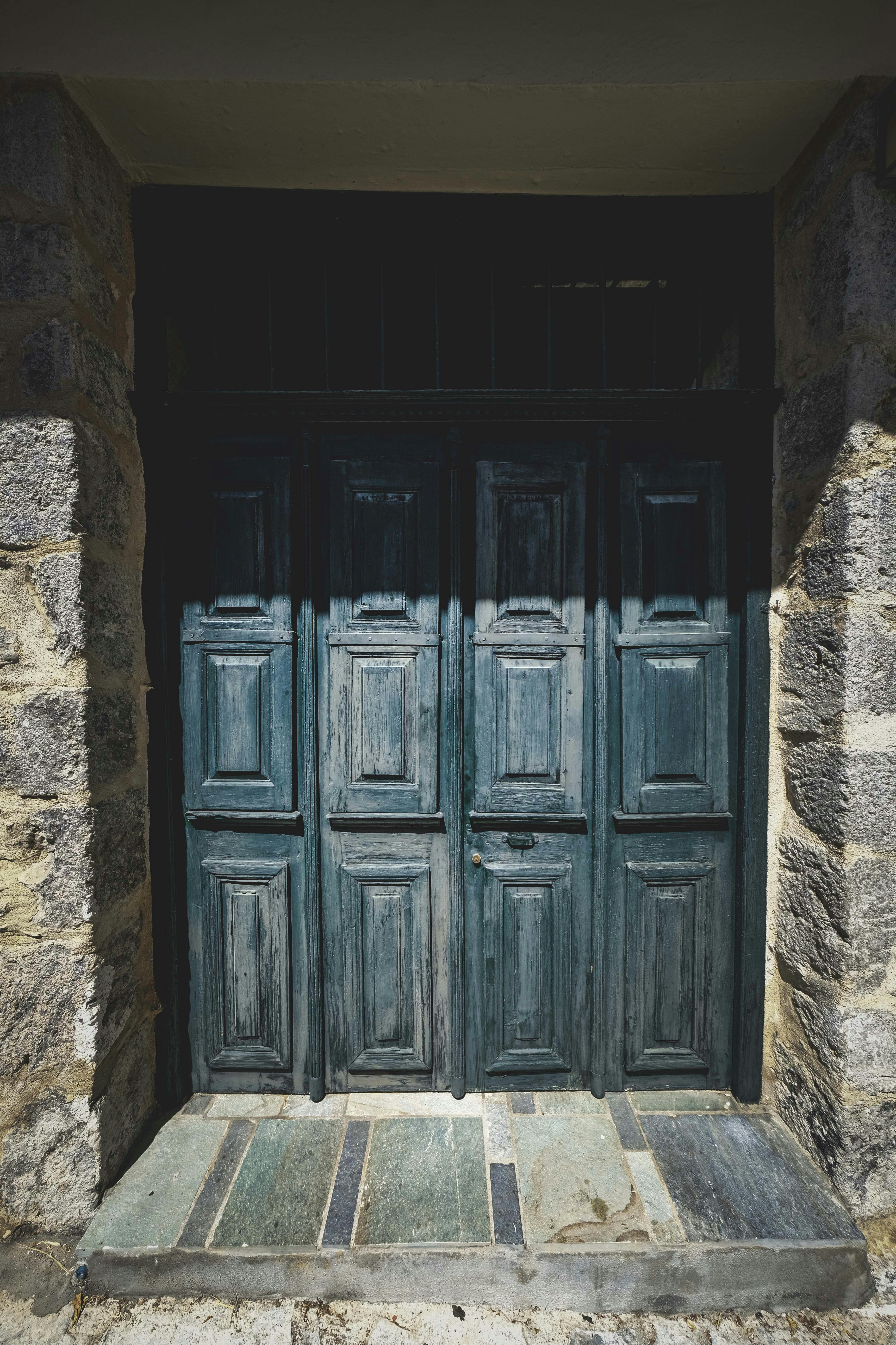 Blue Old Two Winged Door · Free Stock Photo