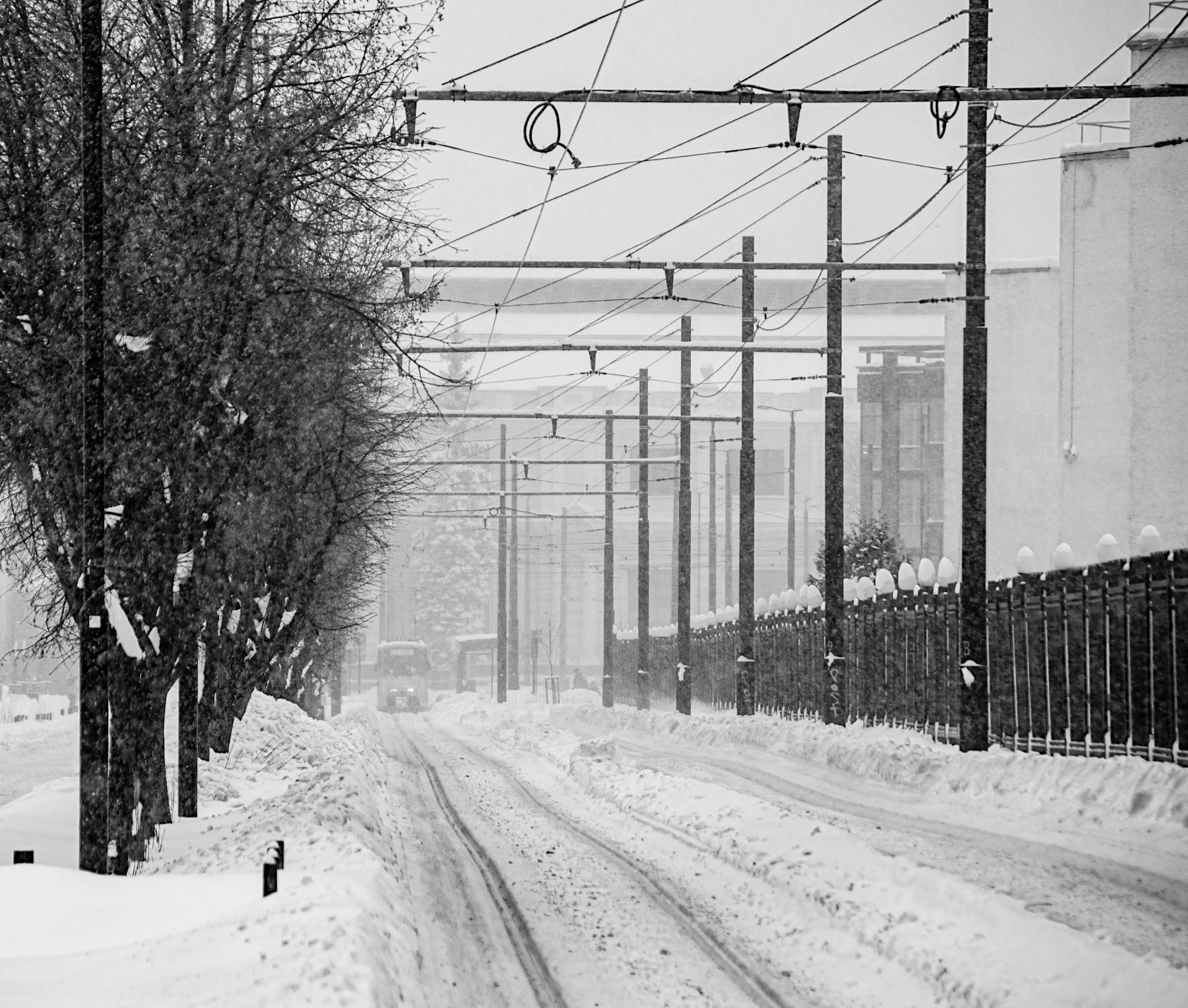 Tram Tracks in Snow in Winter · Free Stock Photo