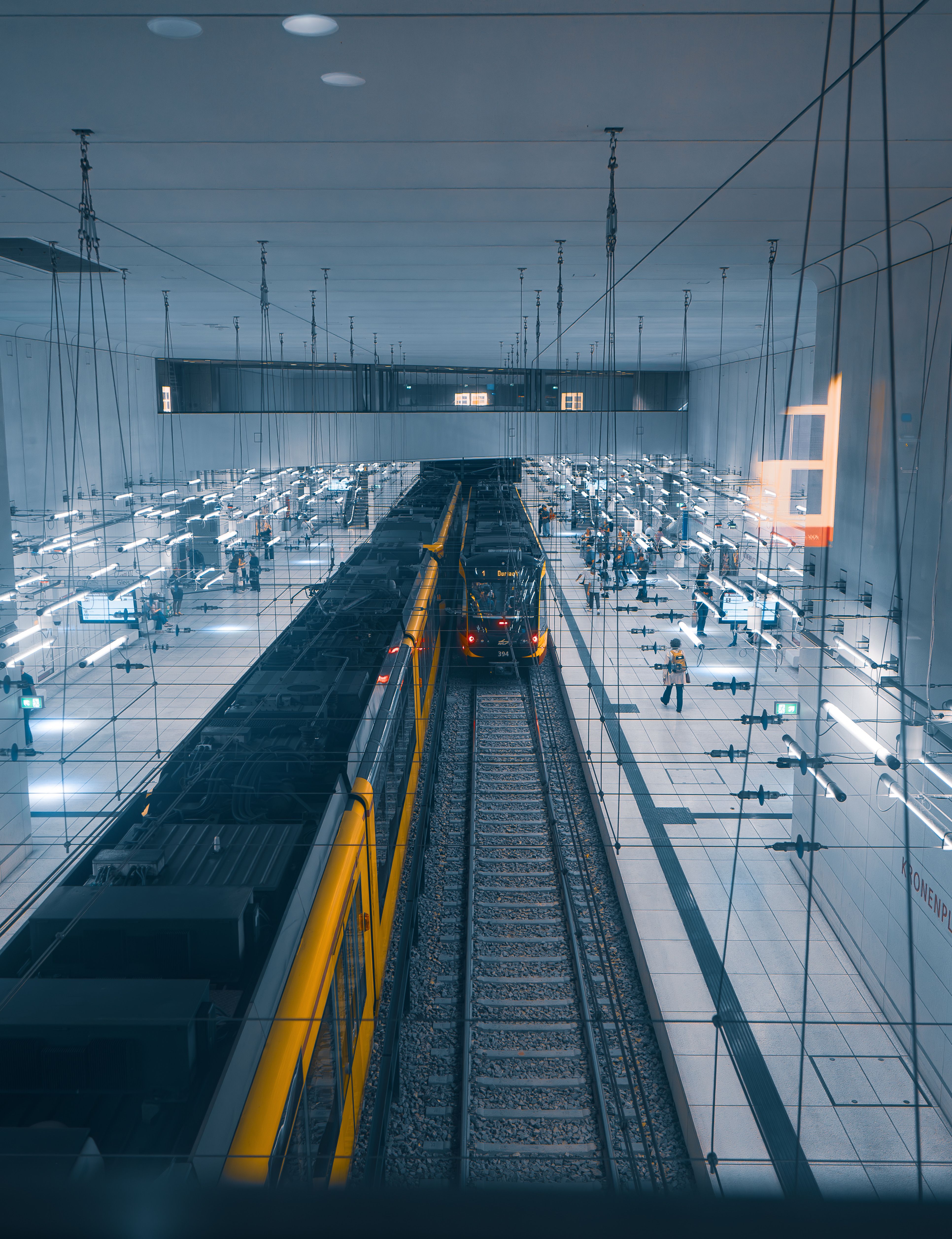 Electric Trains at a Station Platform · Free Stock Photo