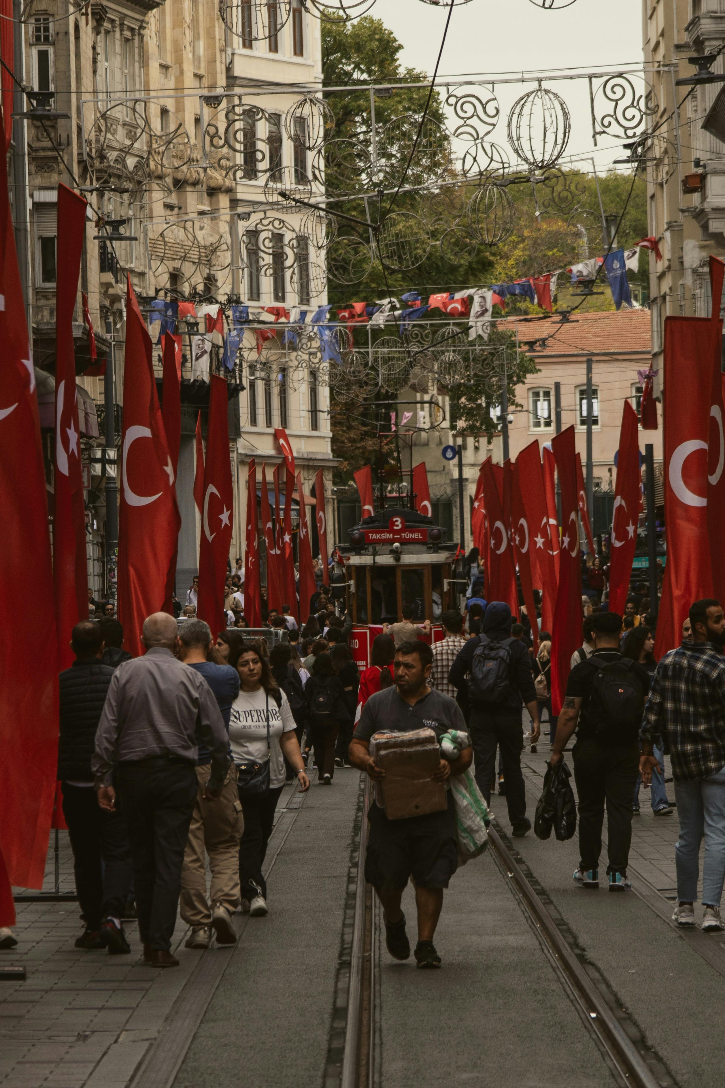 Turkish Flags Along the Street · Free Stock Photo