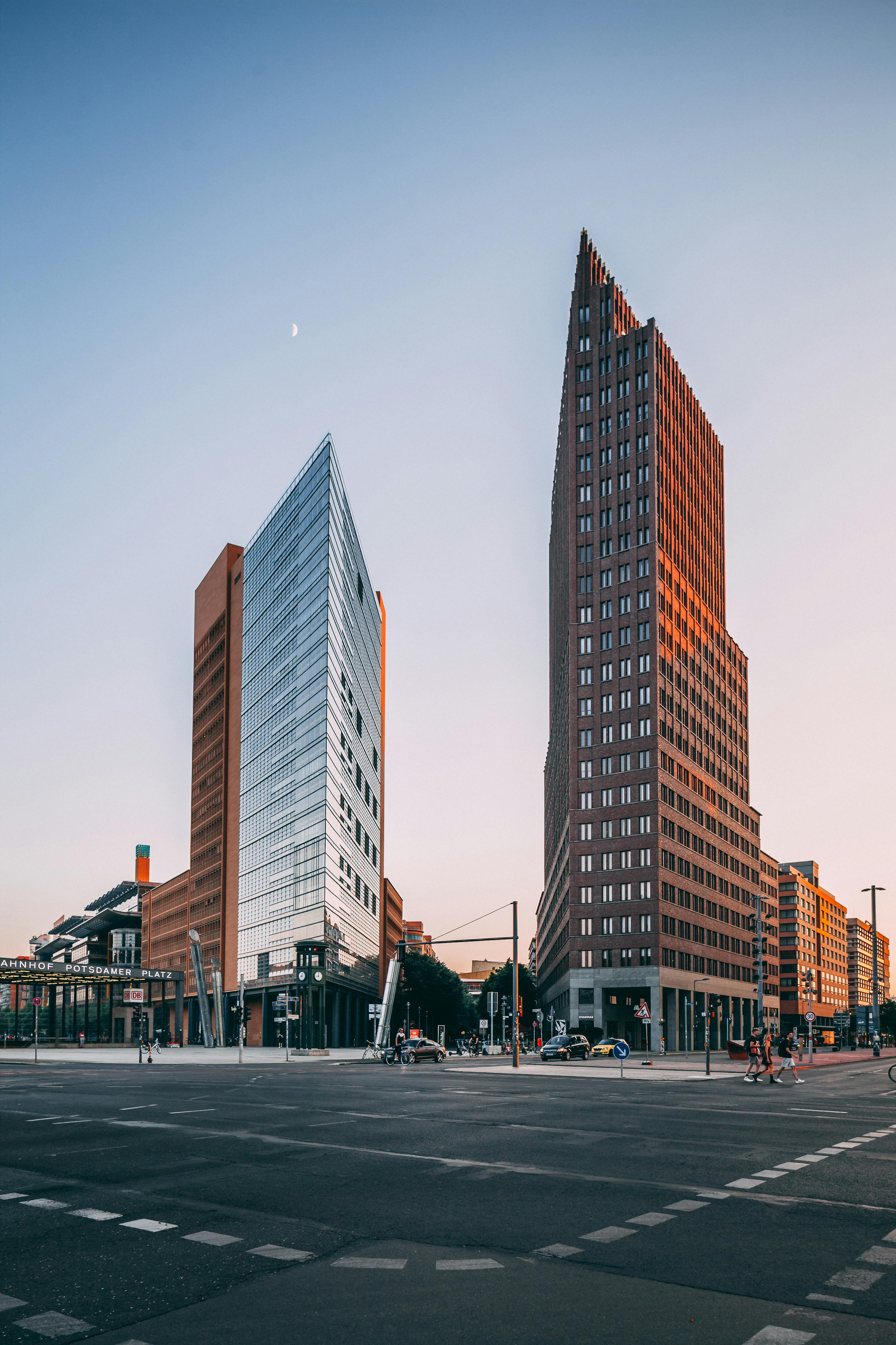 Street in front of Potsdamer Platz Skyscrapers · Free Stock Photo
