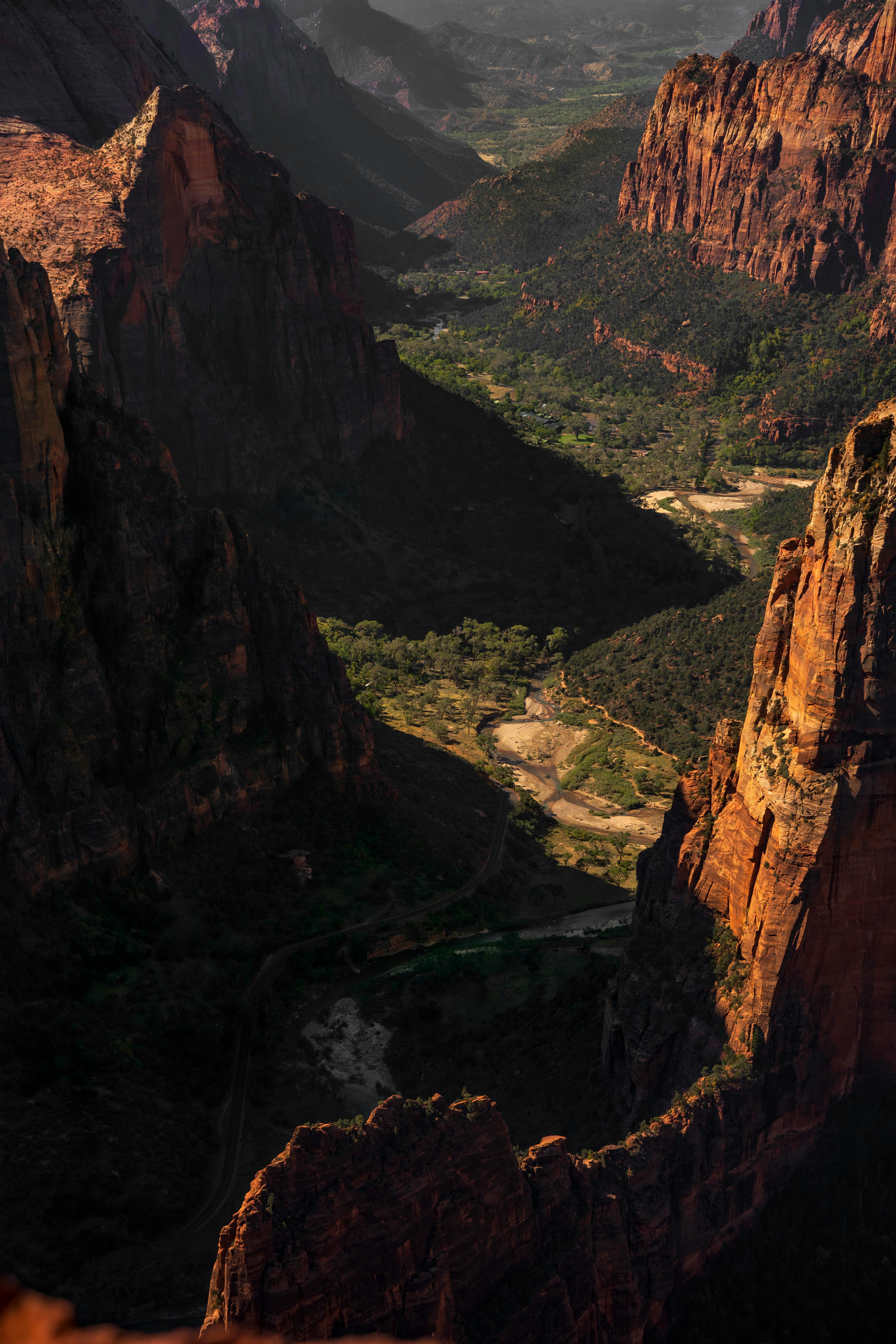 Aerial Photography of a Valley in Zion National Park · Free Stock Photo