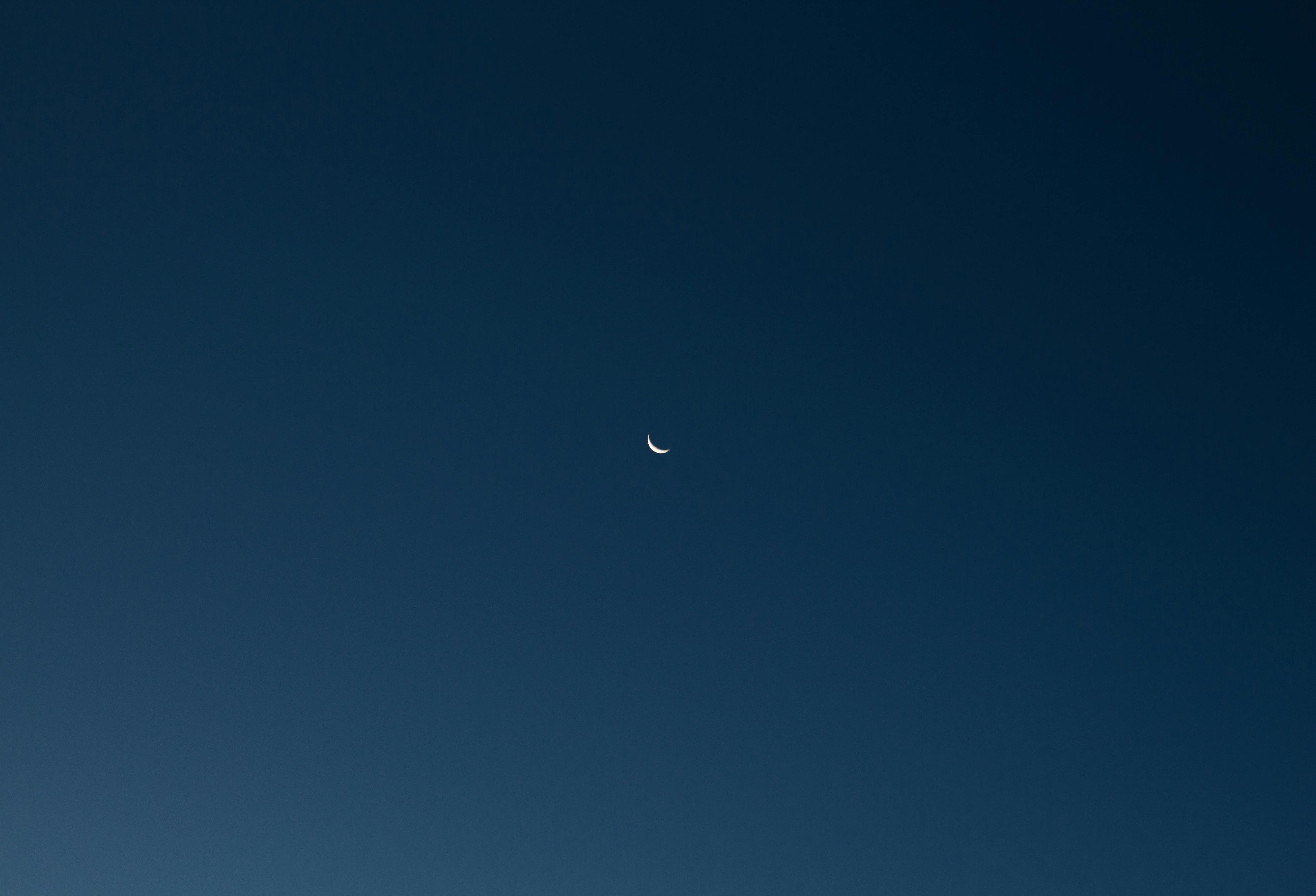 Crescent Moon in Blue Sky · Free Stock Photo