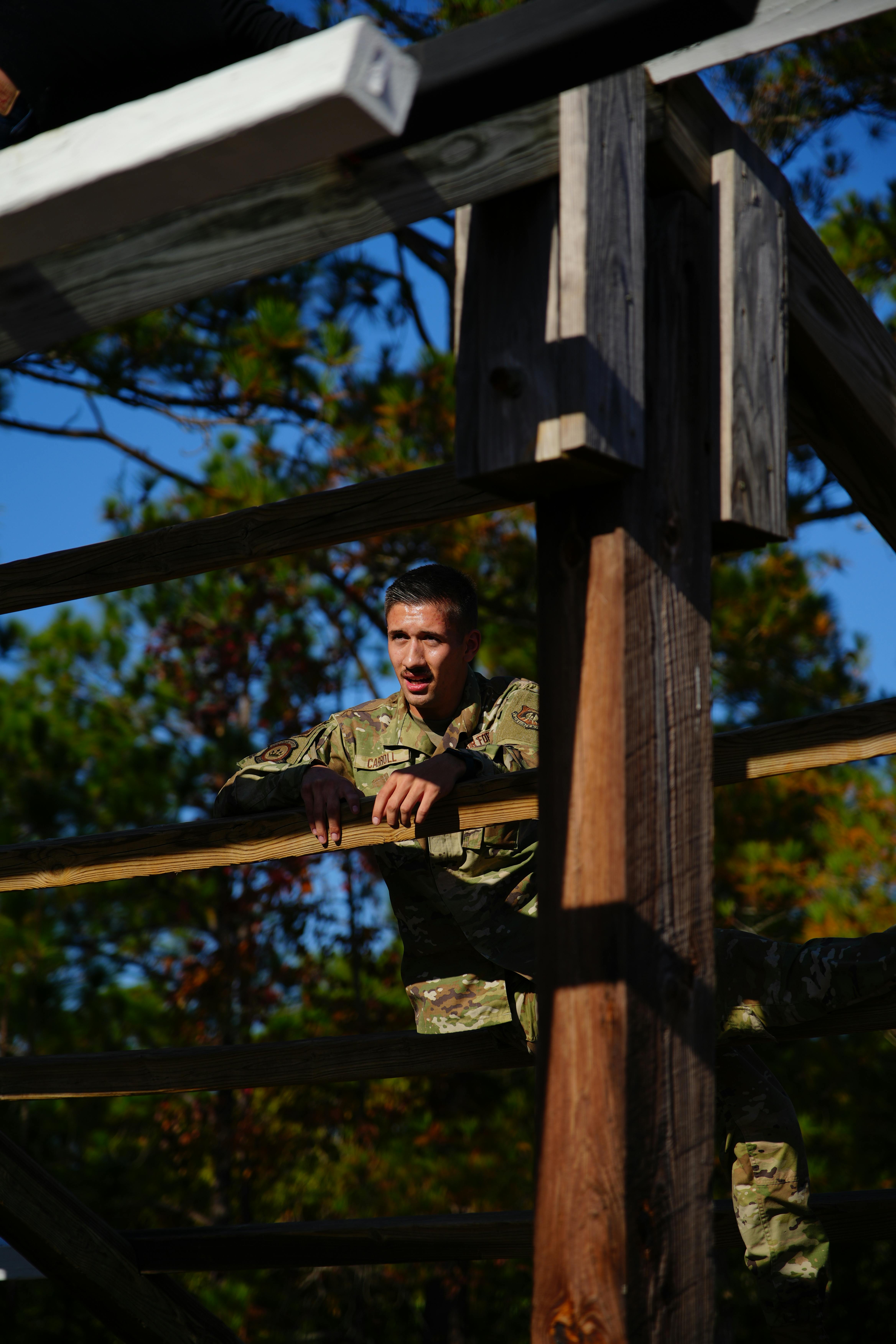 Soldier Standing on the Wooden Structure · Free Stock Photo